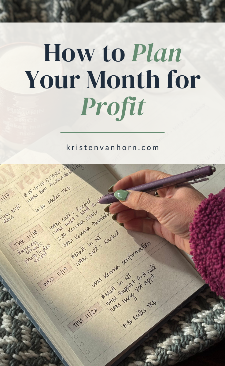 How to Plan Your Month for Profit as a Business Owner — Kristen Van ...