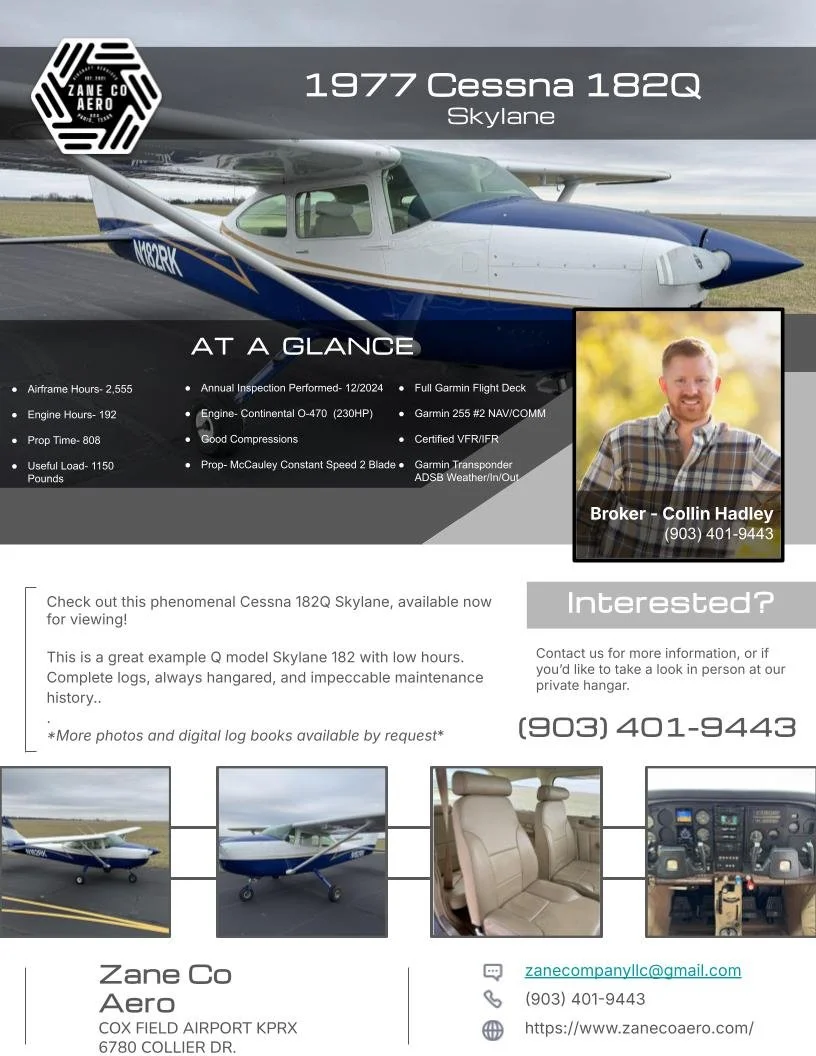 Sold For — Zane Co Aero