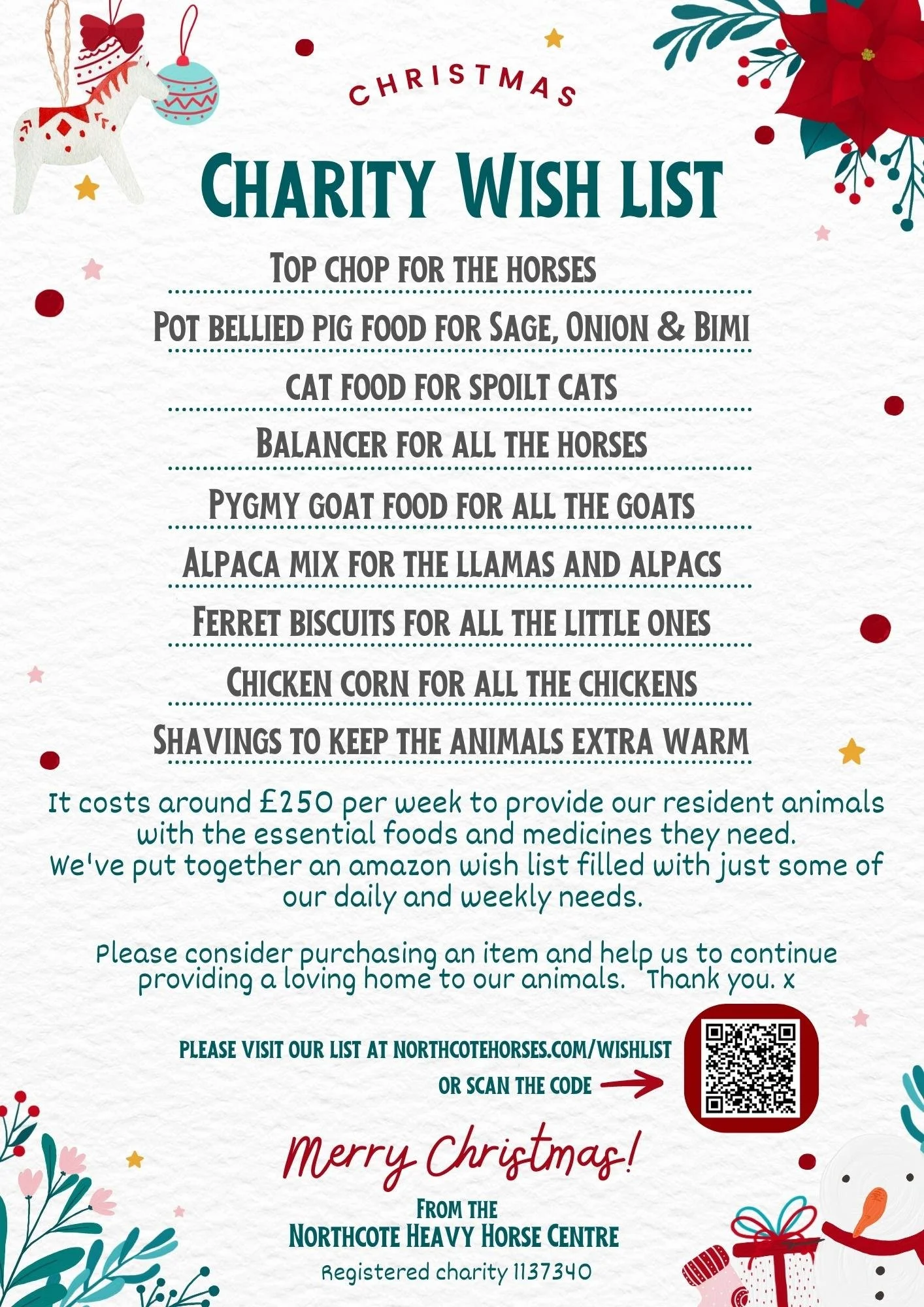 View our Amazon Wish Lists | Northcote Heavy Horse & Animal Sanctuary