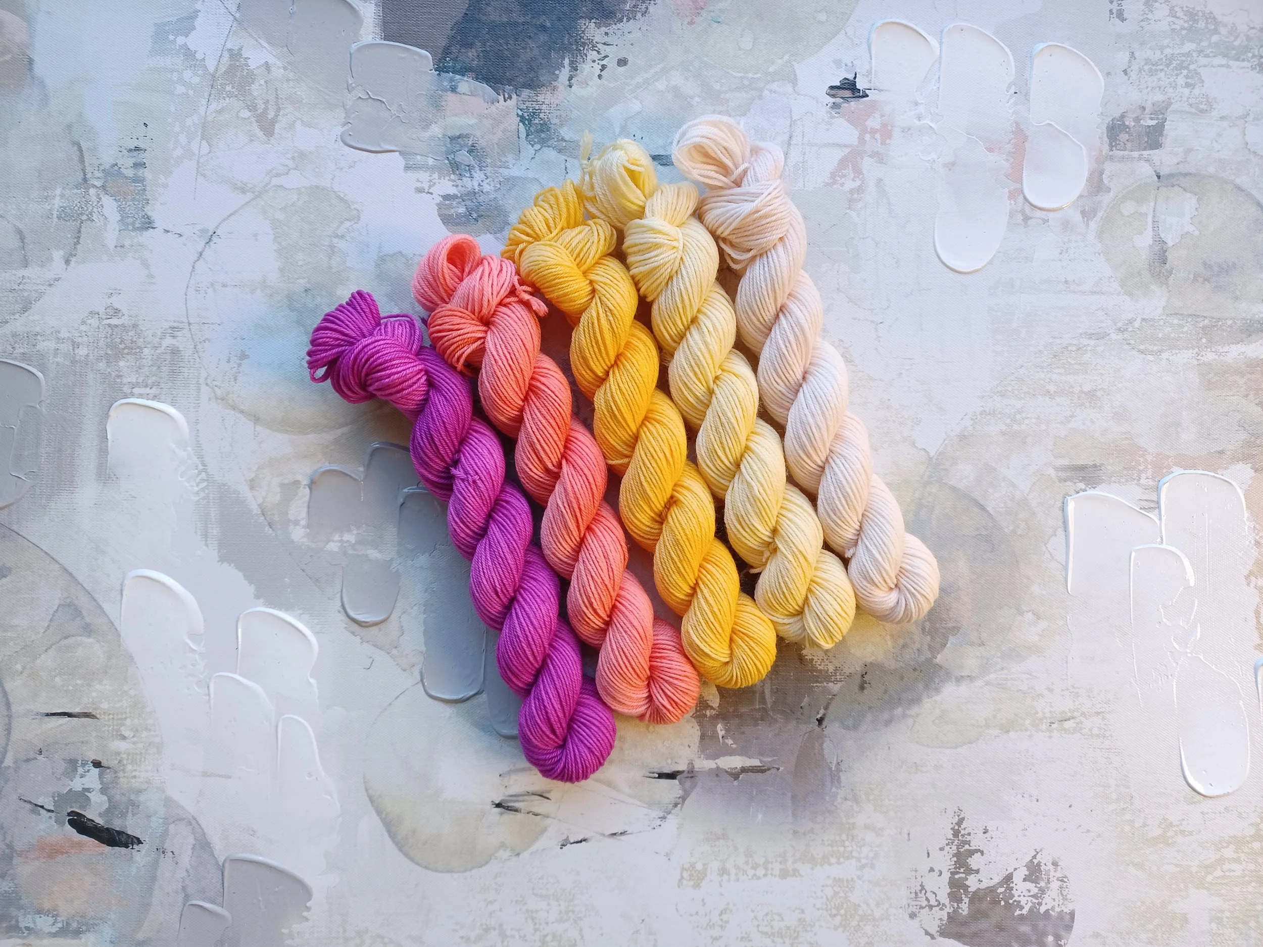 Firefly Gradient Set, Hand-dyed Yarn, Sock Yarn, Wool yarn - Pink ...