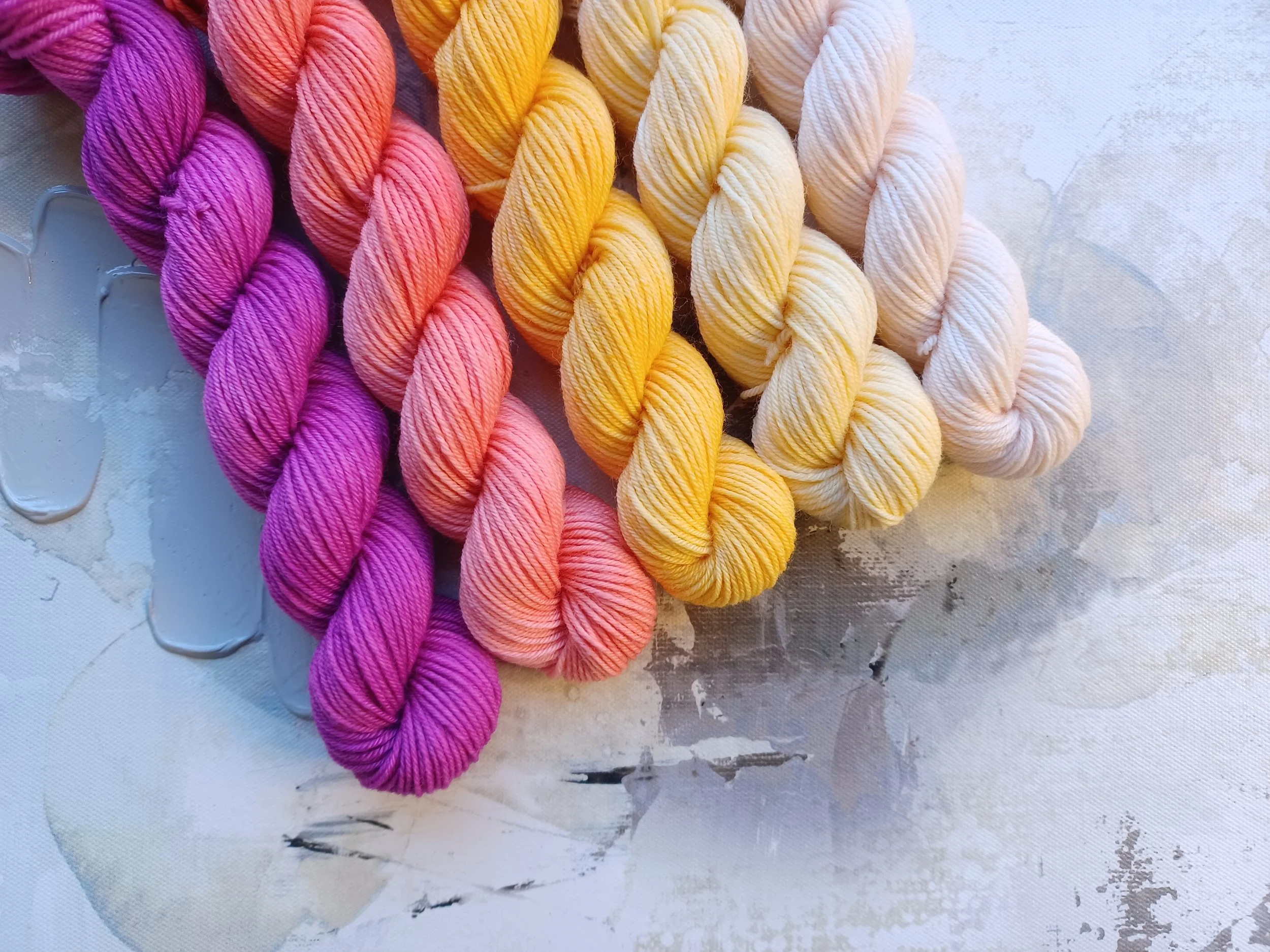 Firefly Gradient Set, Hand-dyed Yarn, Sock Yarn, Wool yarn - Pink ...