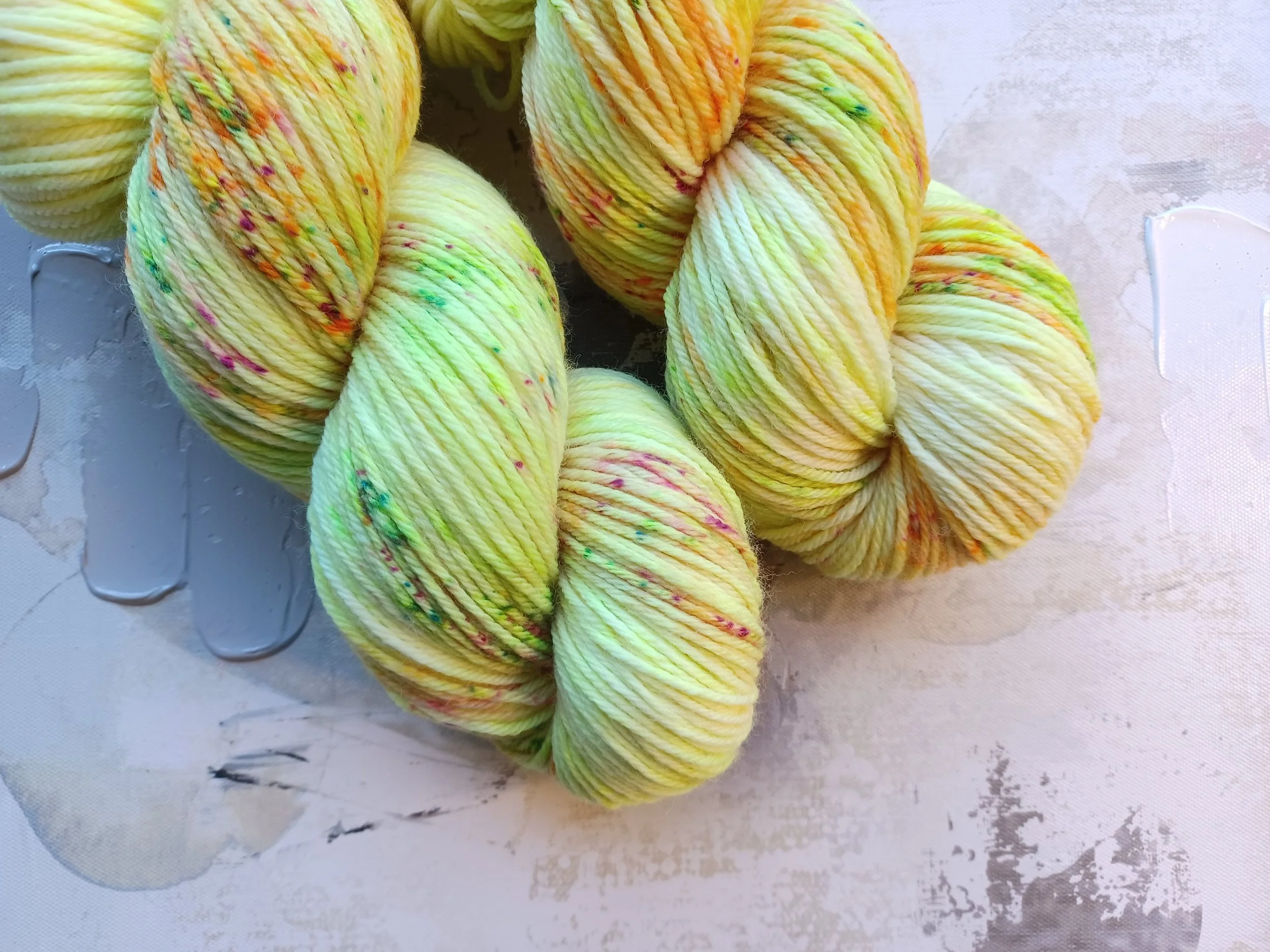 Freestyle Hand dyed Yarn, Wool Yarn, Speckled Yarn - A122 - Yellow ...