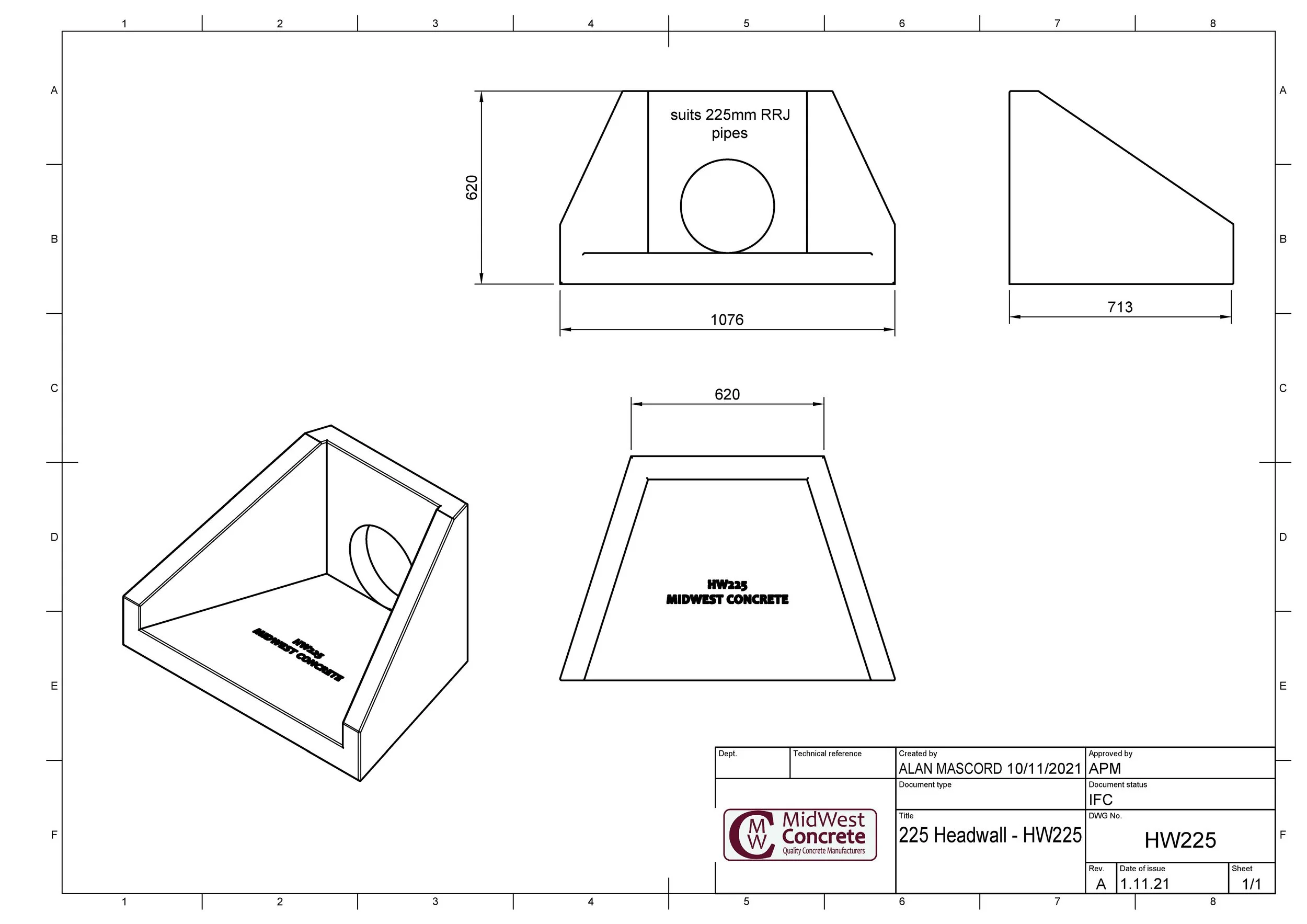 HW225 Headwall | Pipe Size 225mm — Mid West Concrete | Quality Concrete ...