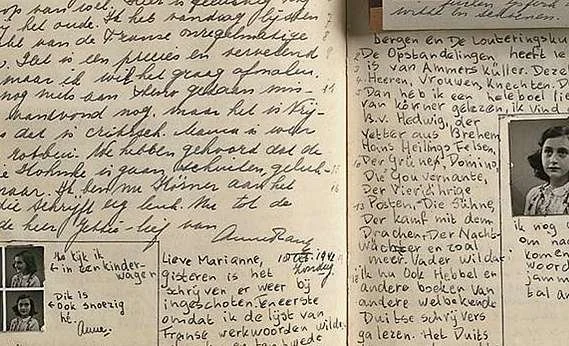 Anne Frank Writing In Her Diary