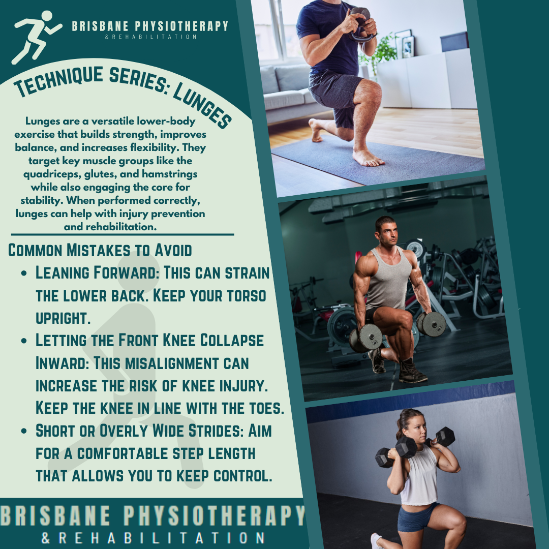 Lunge Technique - How to do Lunges Correctly - Brisbane Physiotherapy ...