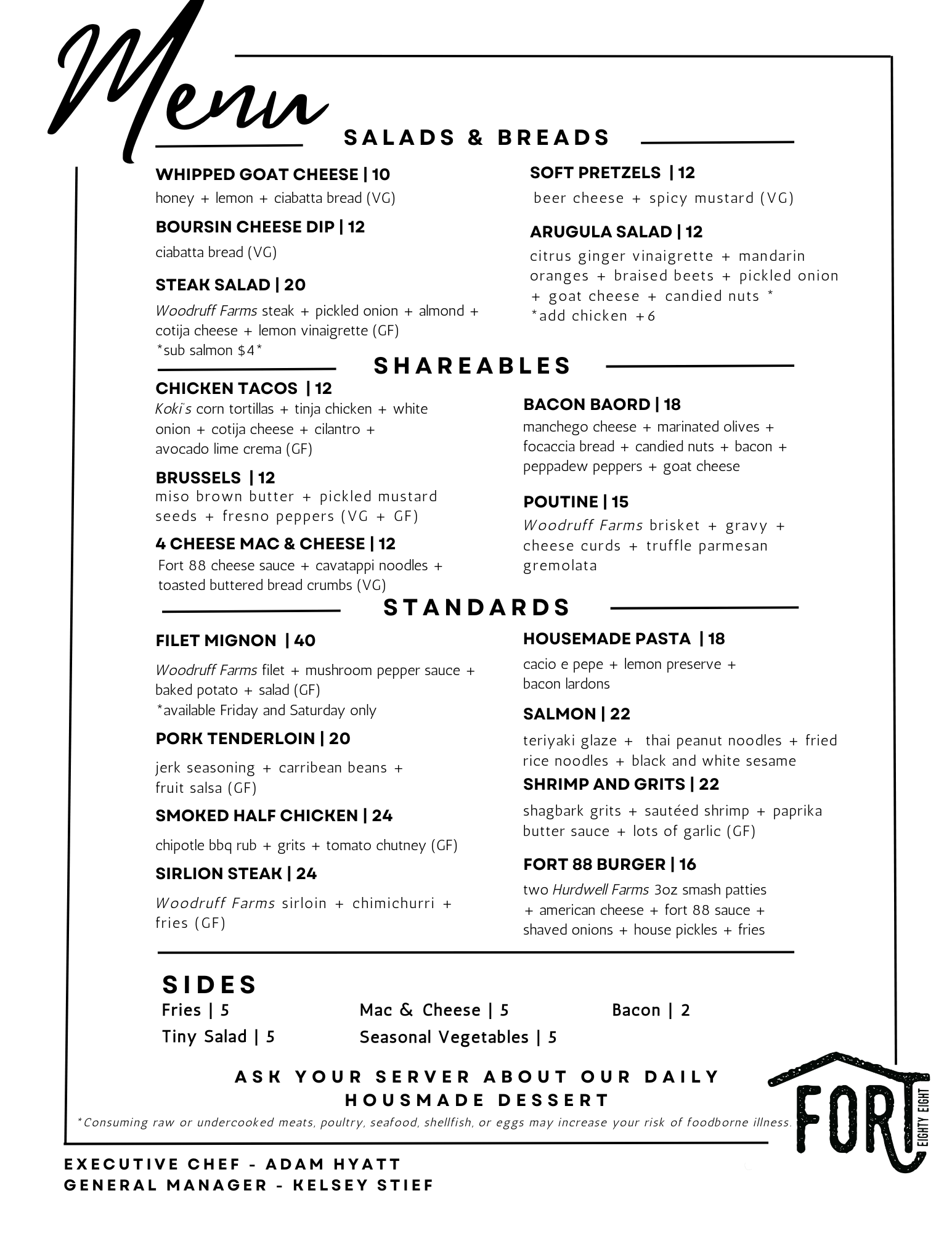 Food Menu — Fort88