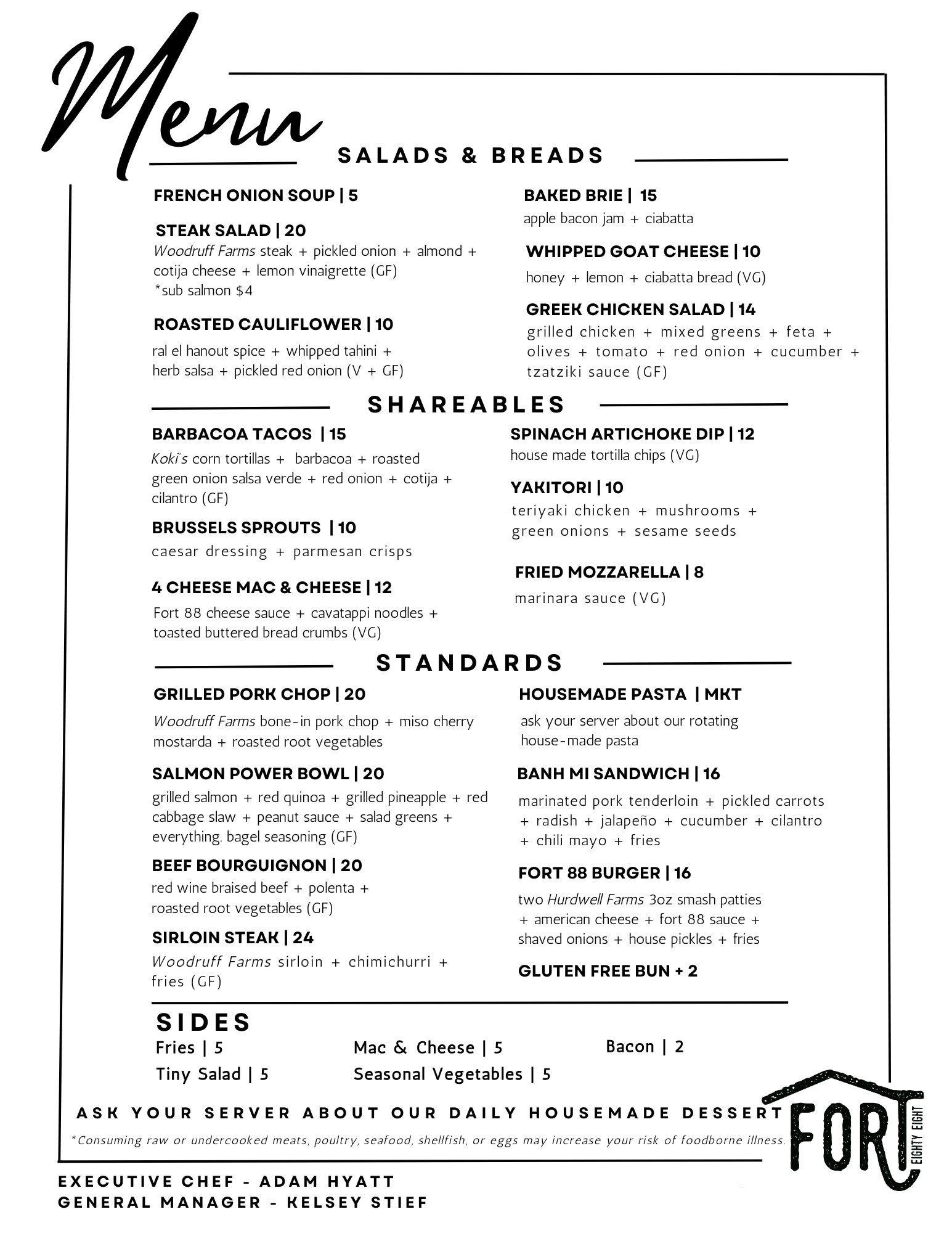 Food Menu — Fort88