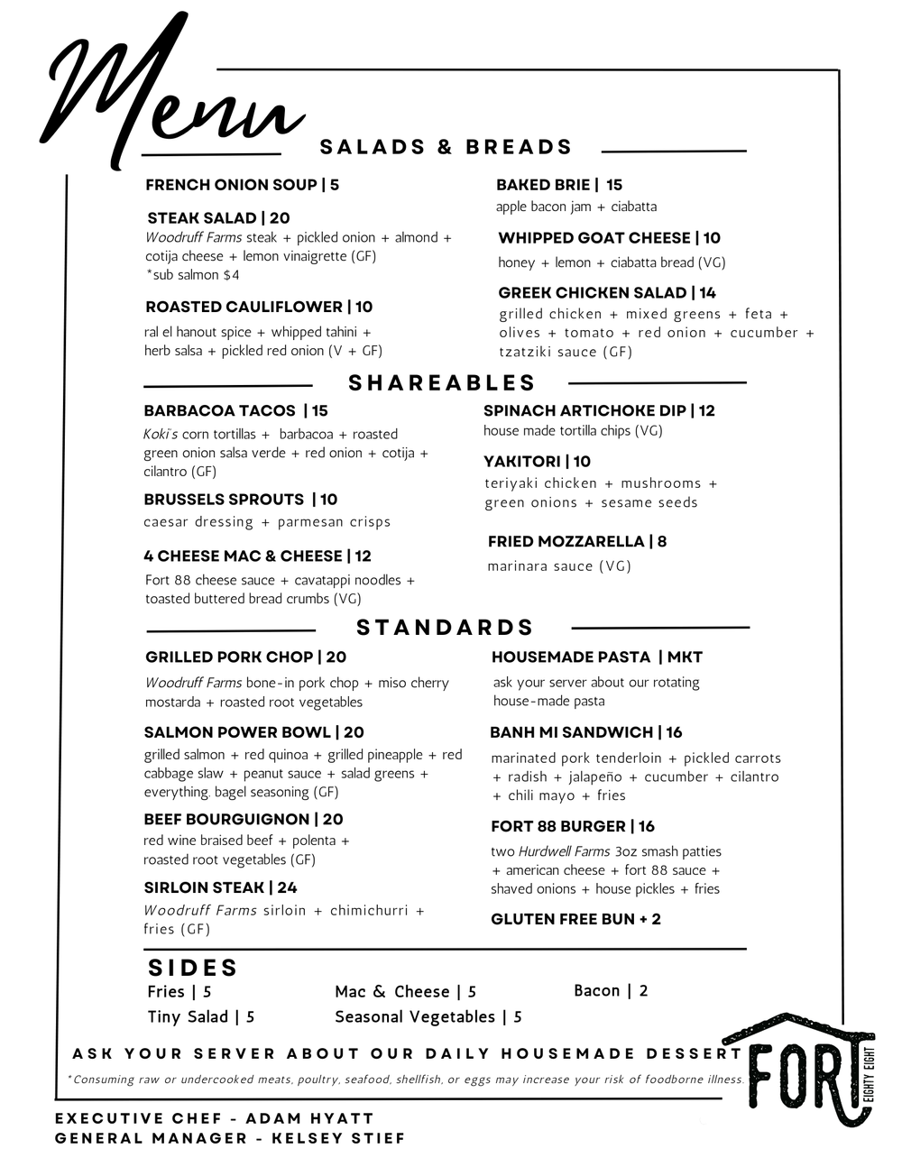 Food Menu — Fort88