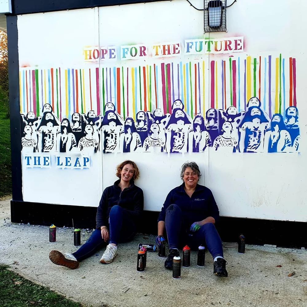 ↑ sue belcher centre mural created by young people — THE LEAP