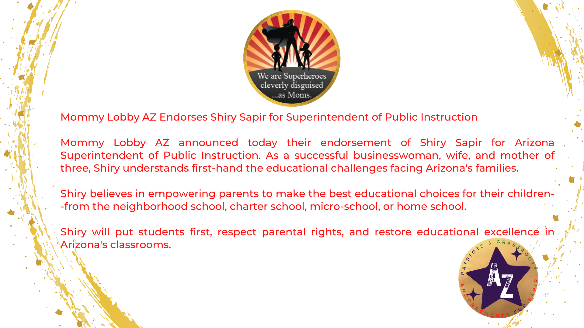 Shiry Sapir and Education Advocates for Kari Lake