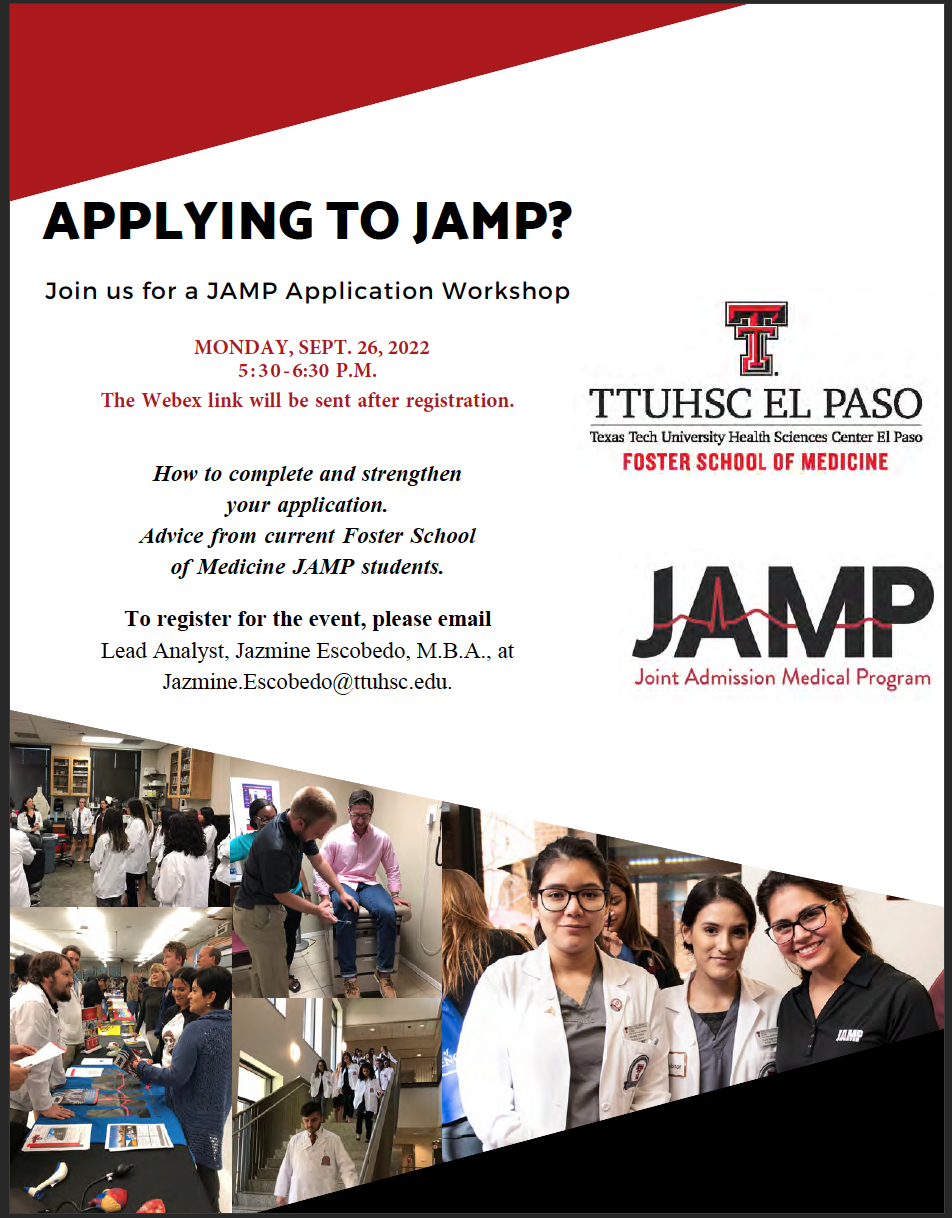 JAMP Application Workshop — Tech Talk: TTUHSC El Paso News and Events