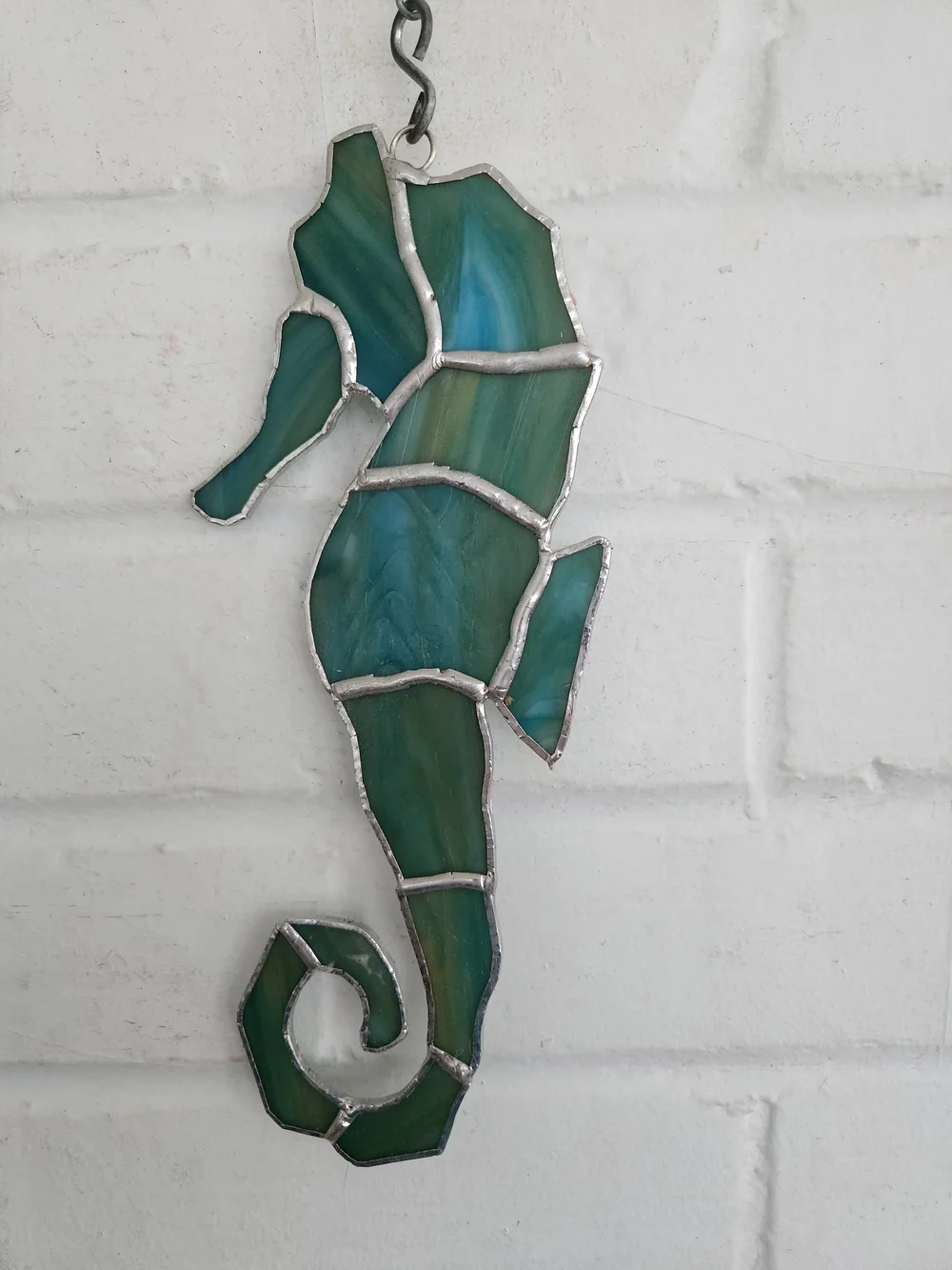 Stained Glass Seahorse Pattern