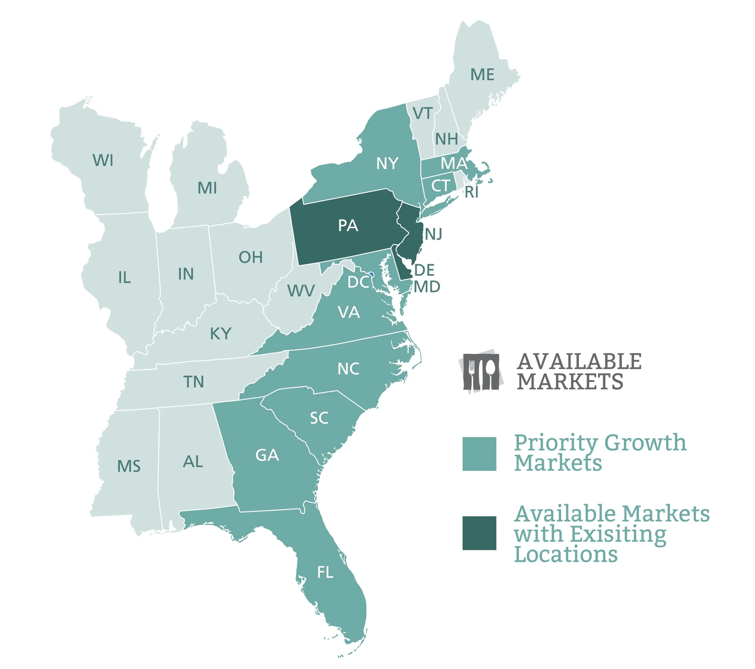 Available Markets — Turning Point Restaurants Franchise