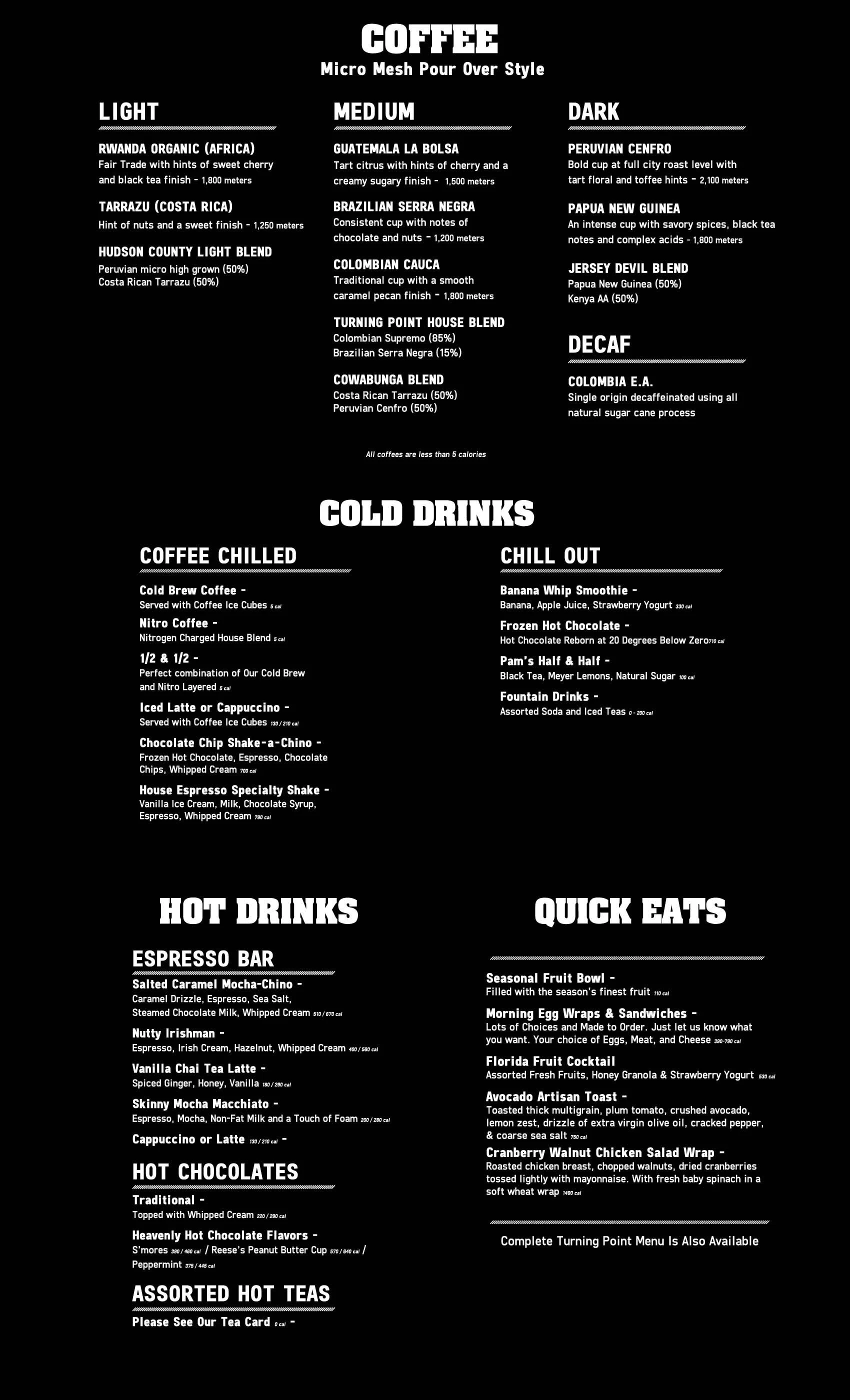 Menu — Cowabunga Coffee
