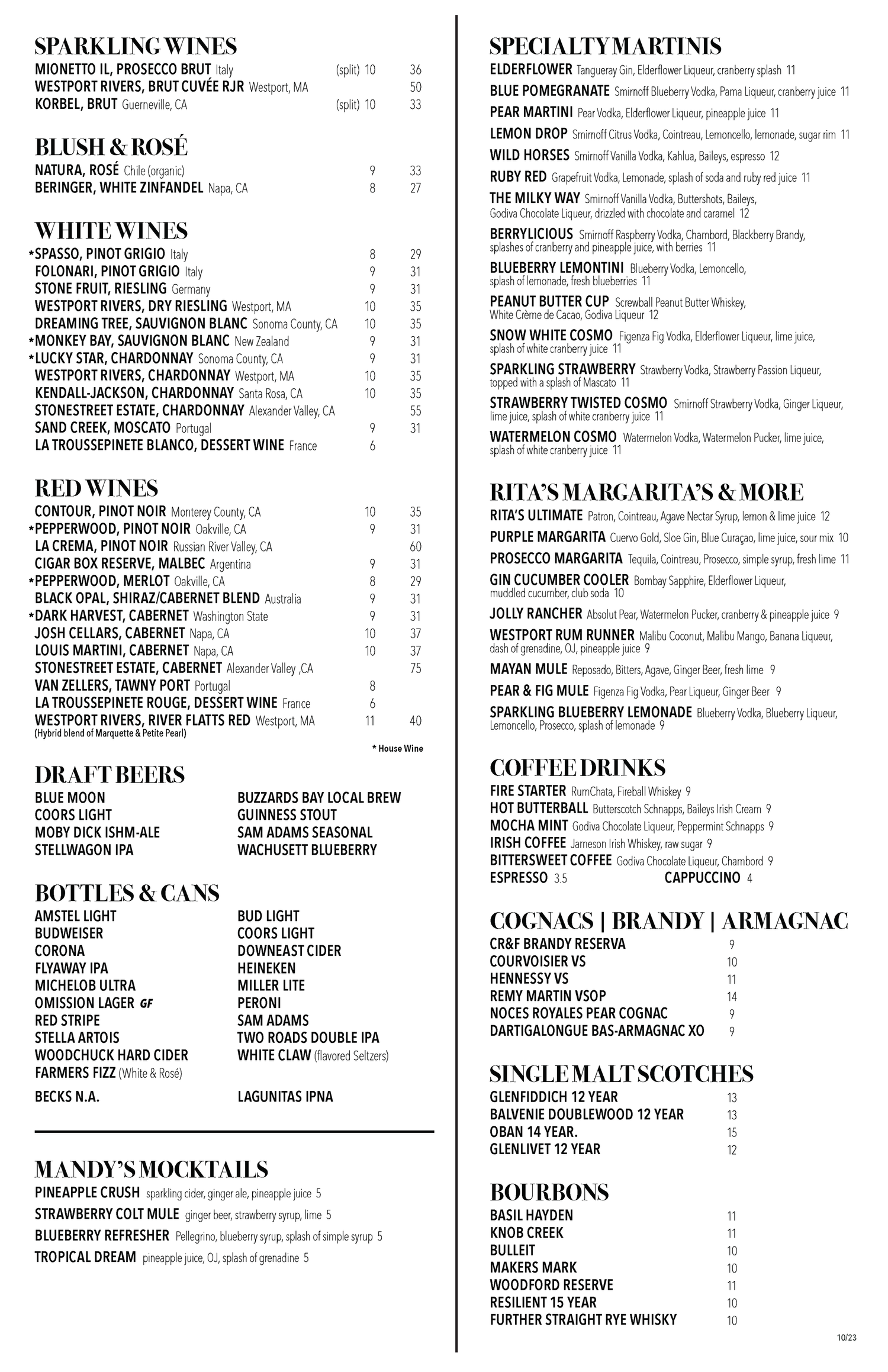 Menu — Bittersweet Farm