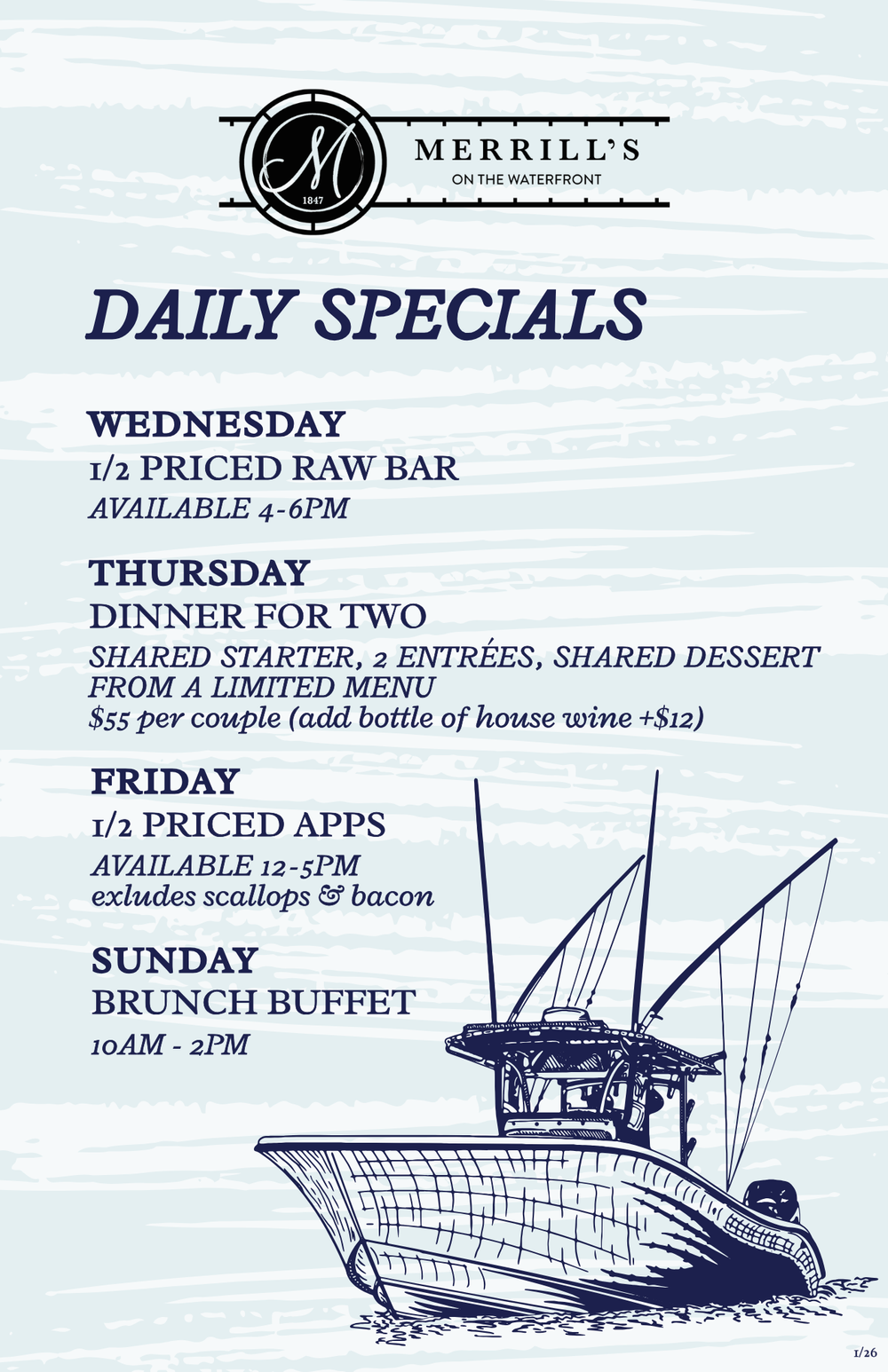 Menu | Explore Our Delicious Menu Today — Merrill's on the Waterfront
