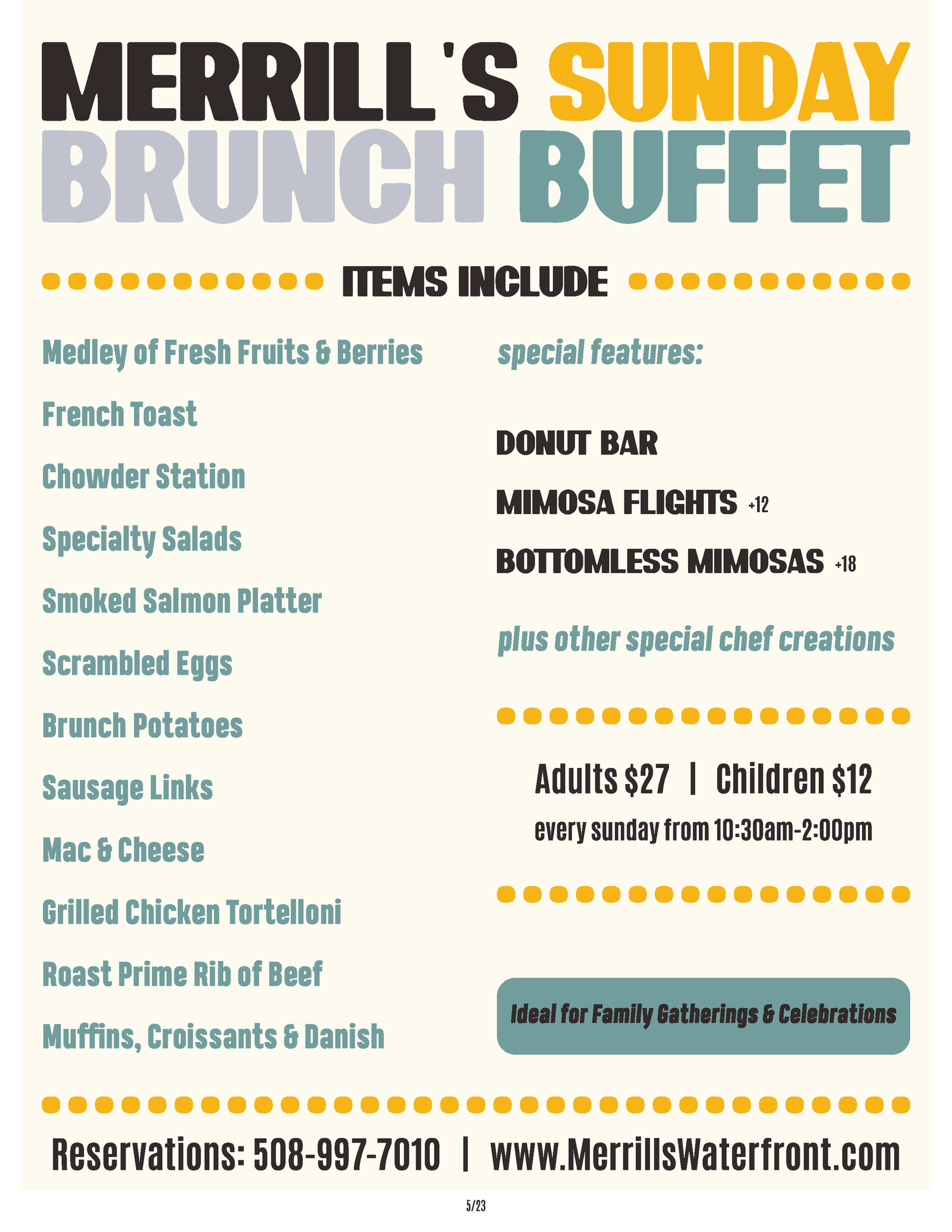 Menu — Merrill's on the Waterfront