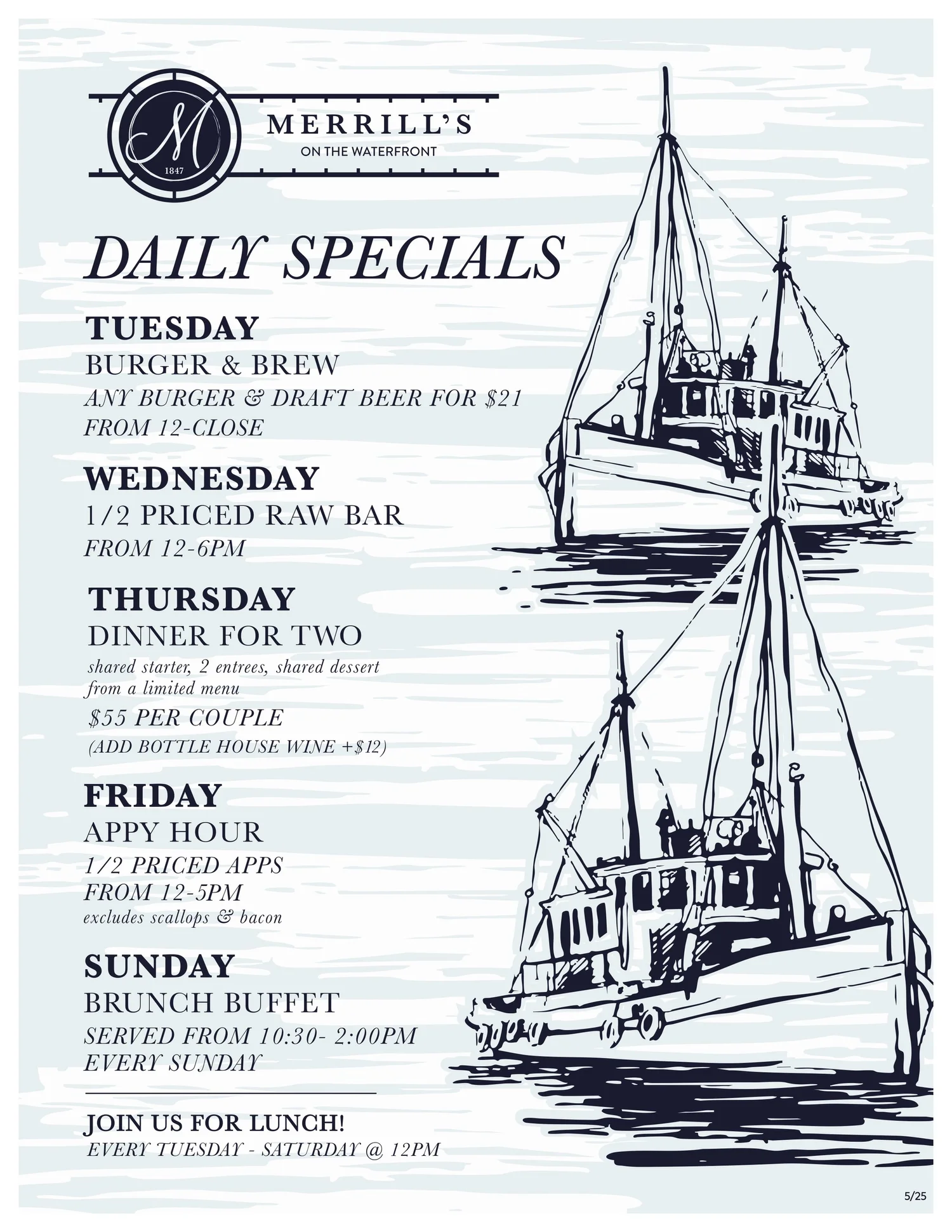 Menu | Explore Our Delicious Menu Today — Merrill's on the Waterfront