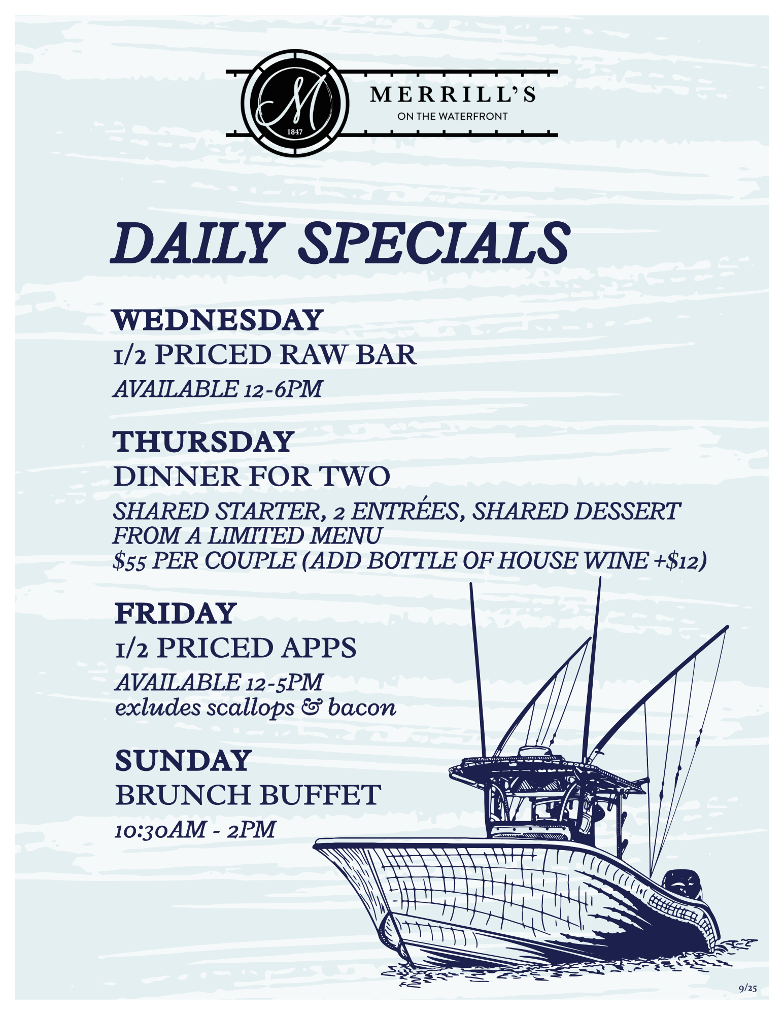 Menu | Explore Our Delicious Menu Today — Merrill's on the Waterfront