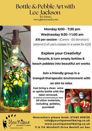 Bottle and Pebble Art, with Lee Jackson — YouNique Wellbeing