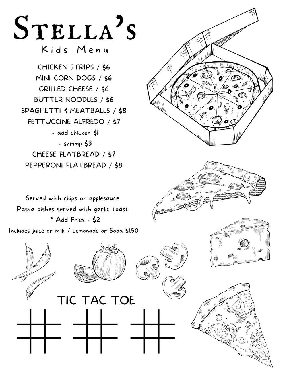 MENUS — Stella's Restaurant & Bar