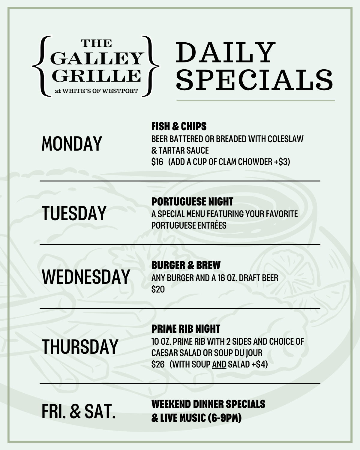 Menu | Explore Our Menu Today — The Galley Grille