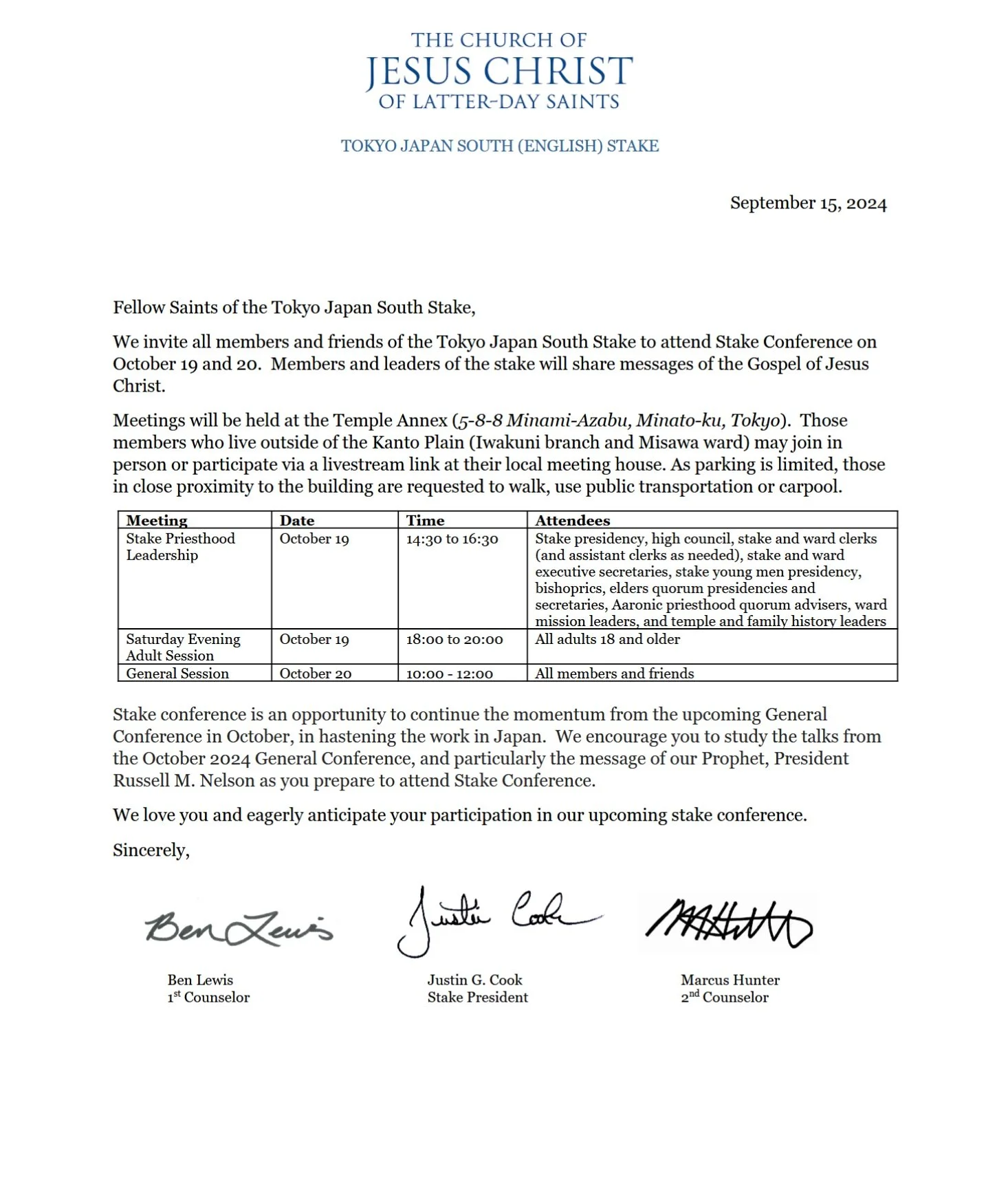 Activities — Tokyo South Stake