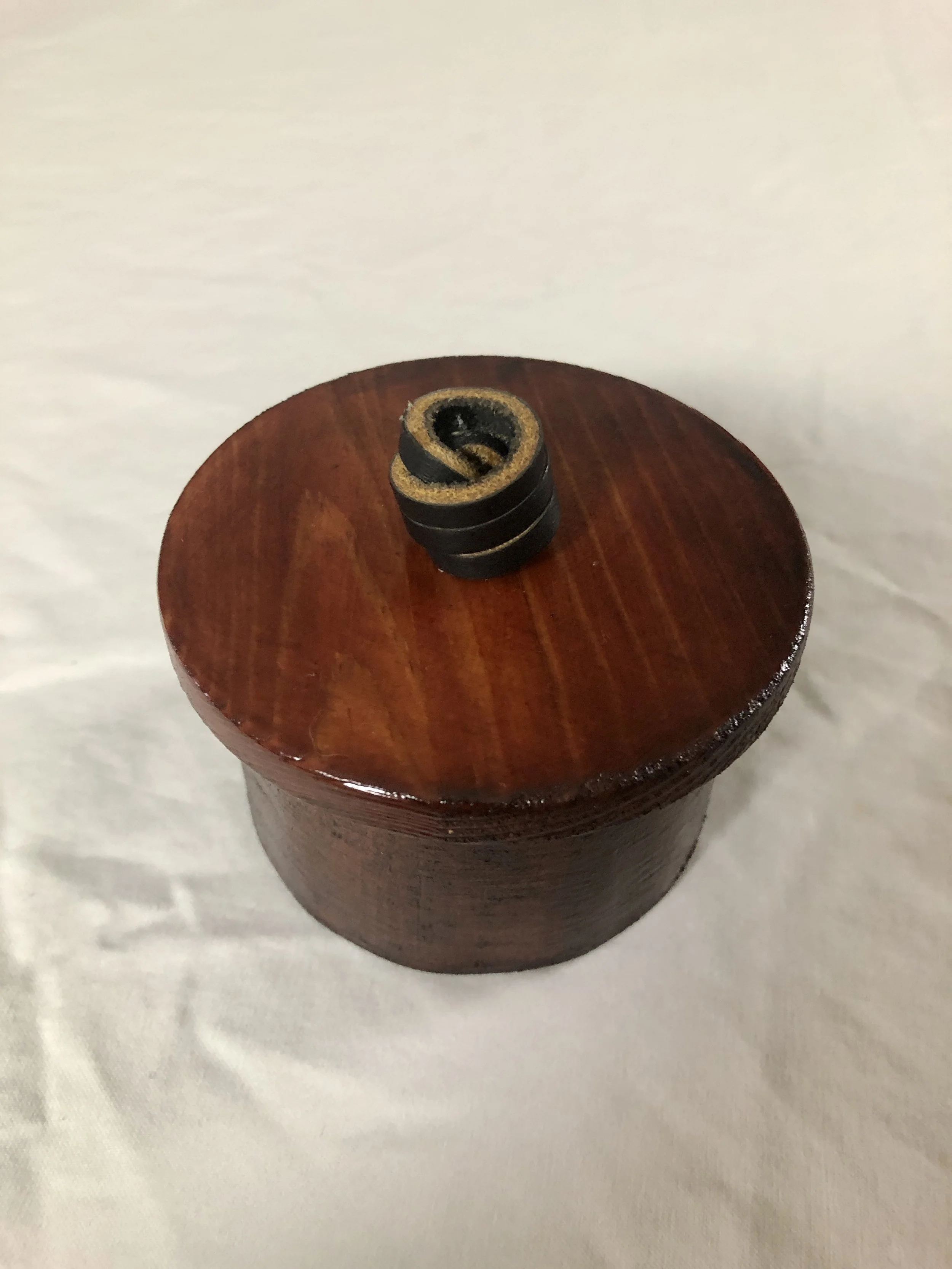 Handcrafted Wooden Cannister with Lid and Leather Pull - Gunstock and ...