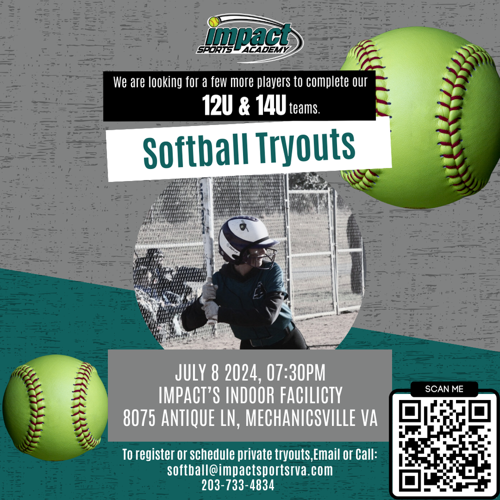 Impact Sports Academy Softball Tryouts - June 1st, 2024 in ...