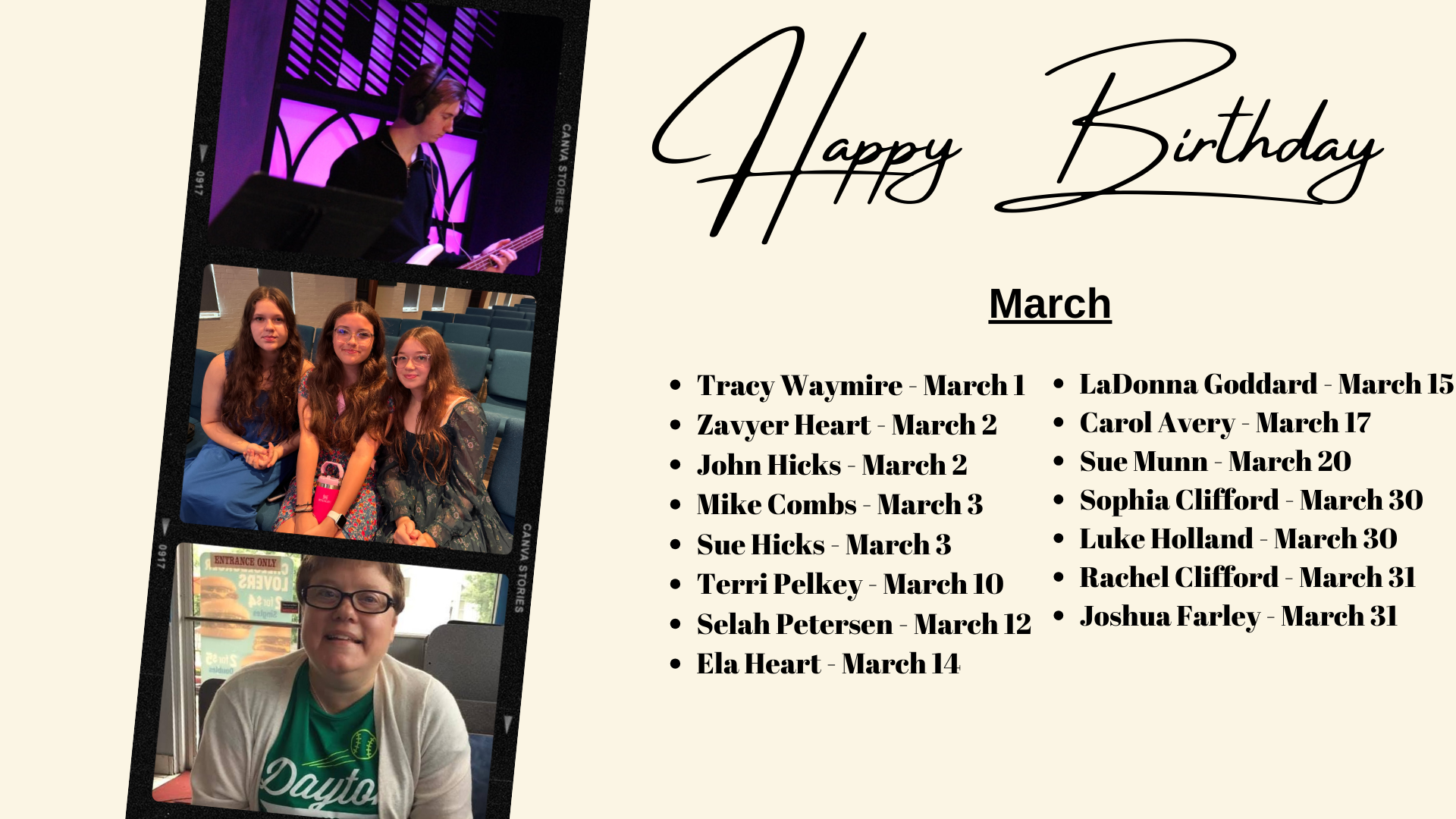 March Birthdays & Anniversaries! 🎉 — Harvest Revival Center