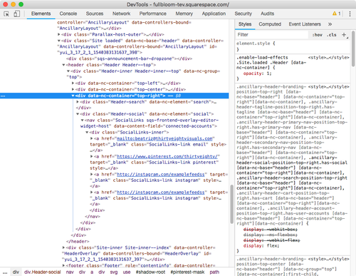 Floating vertical social media links in Squarespace • Beatriz Caraballo