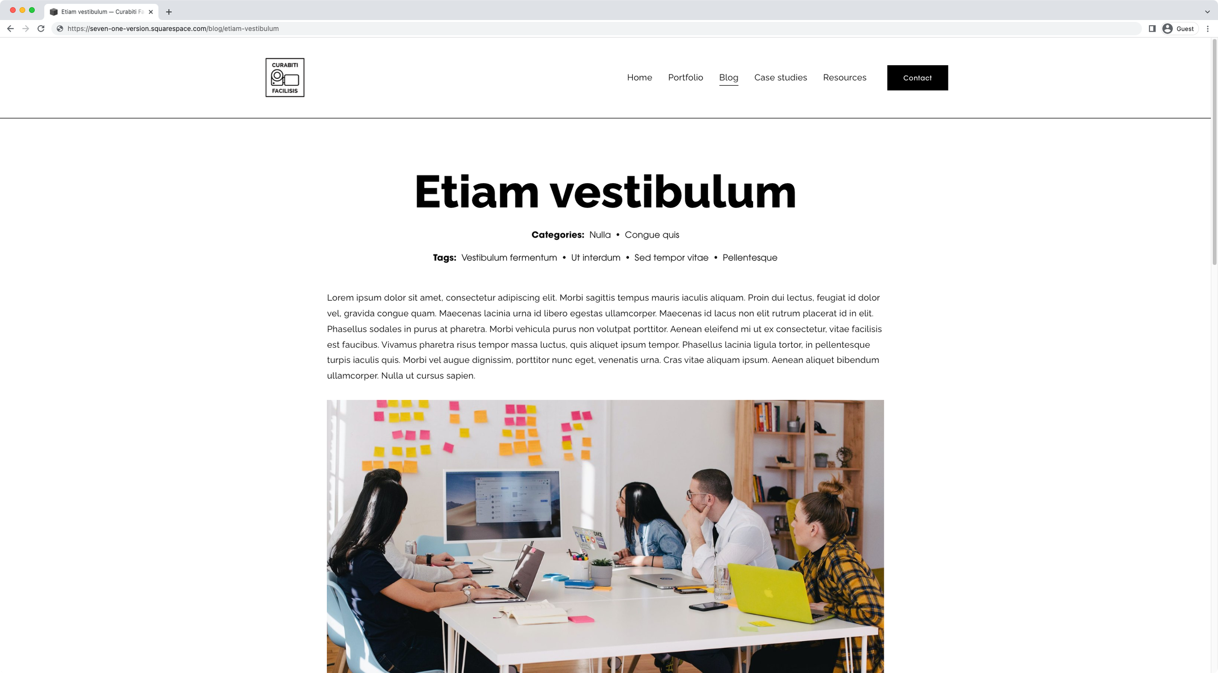 How to move the tags under categories on blog pages in Squarespace (7.1 ...