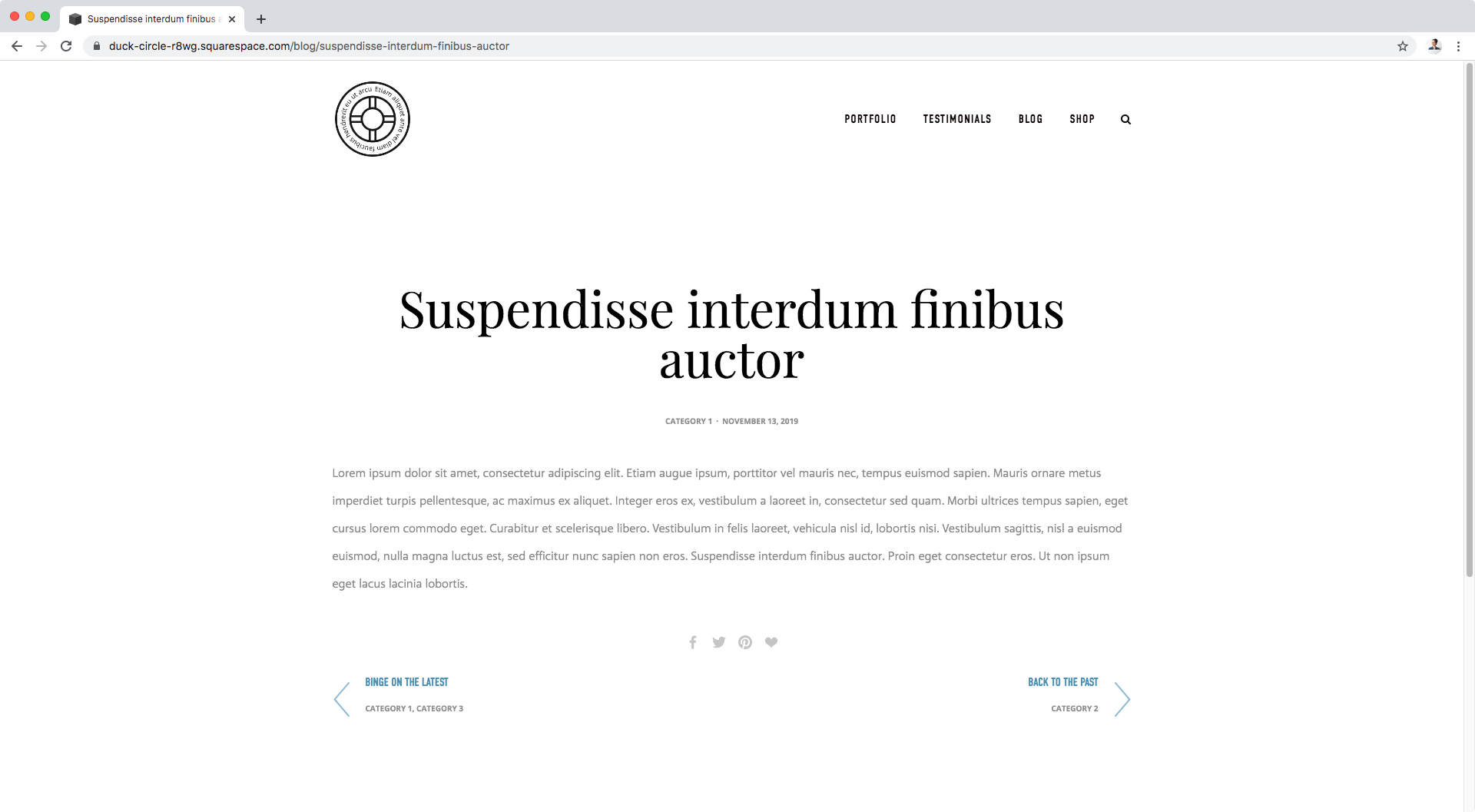 Custom Text For Previousnext Post Pagination Indicators Brine 70 Blog Page • Squarespace 6399
