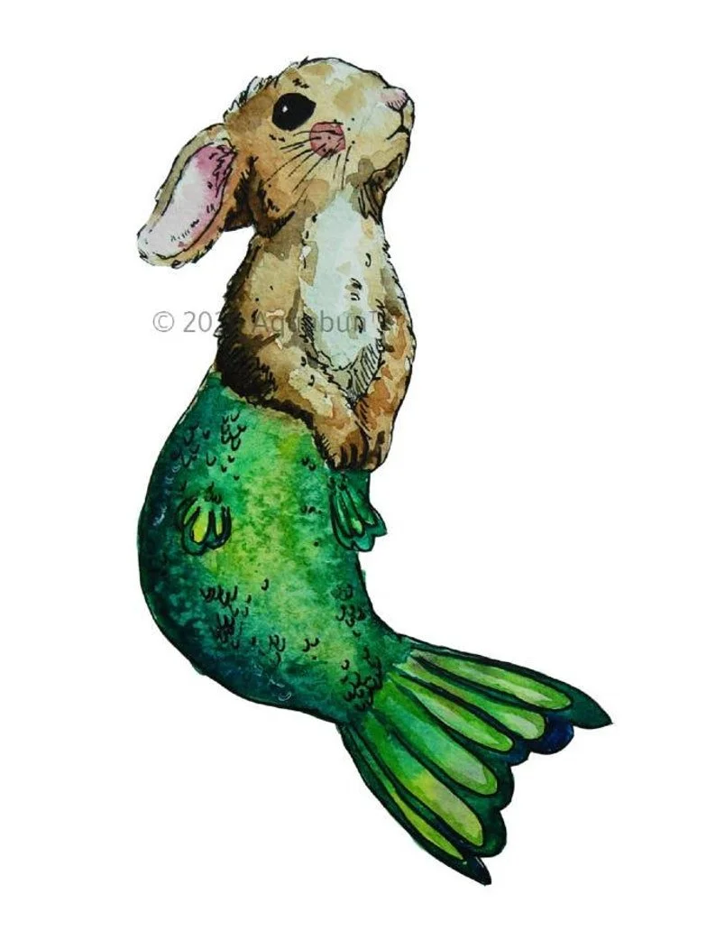 Yorkie Mermaid Print — Aquabun