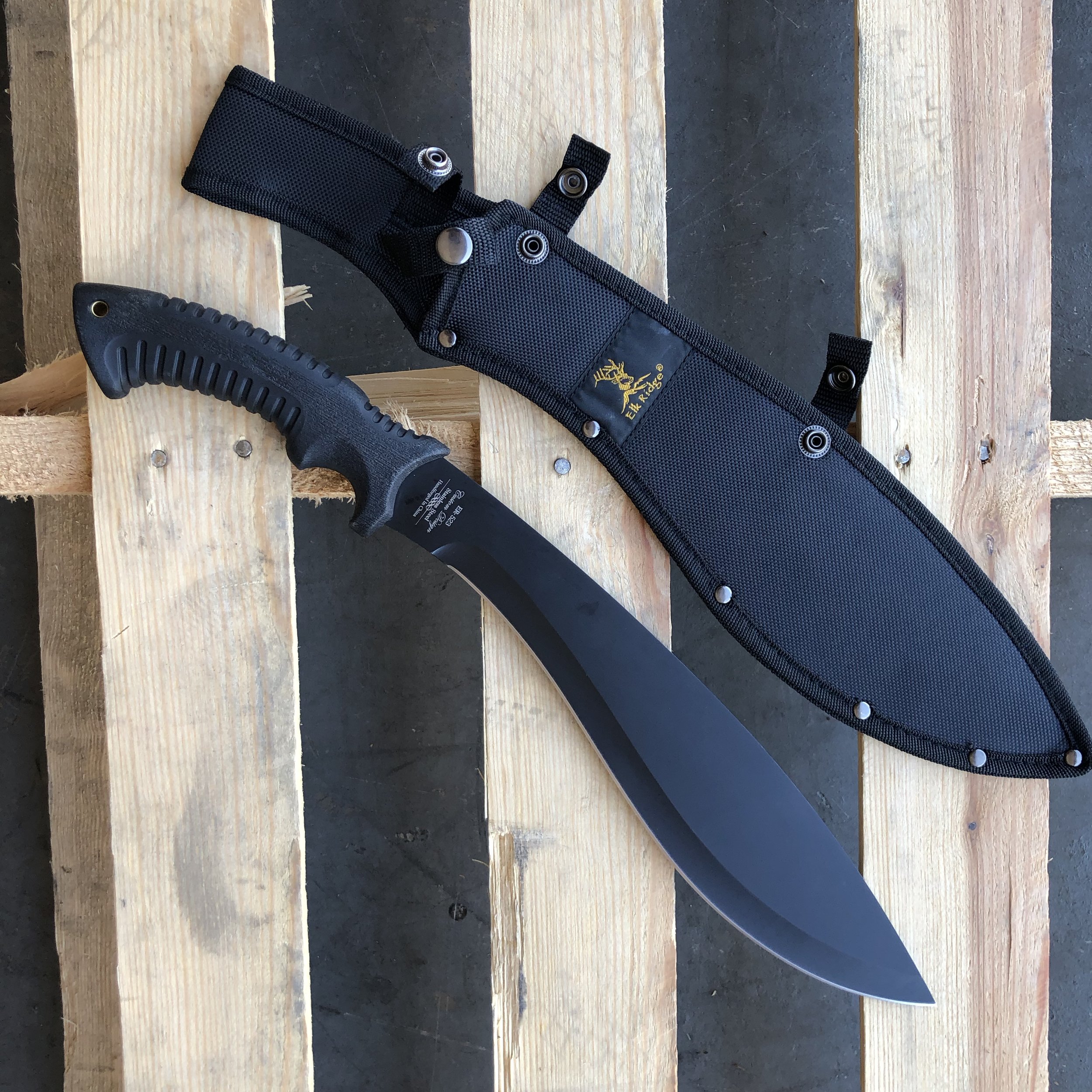 Machete Kukri Elk Ridge Con Filo Para Uso Rudo 523B — Armaduras Medievales