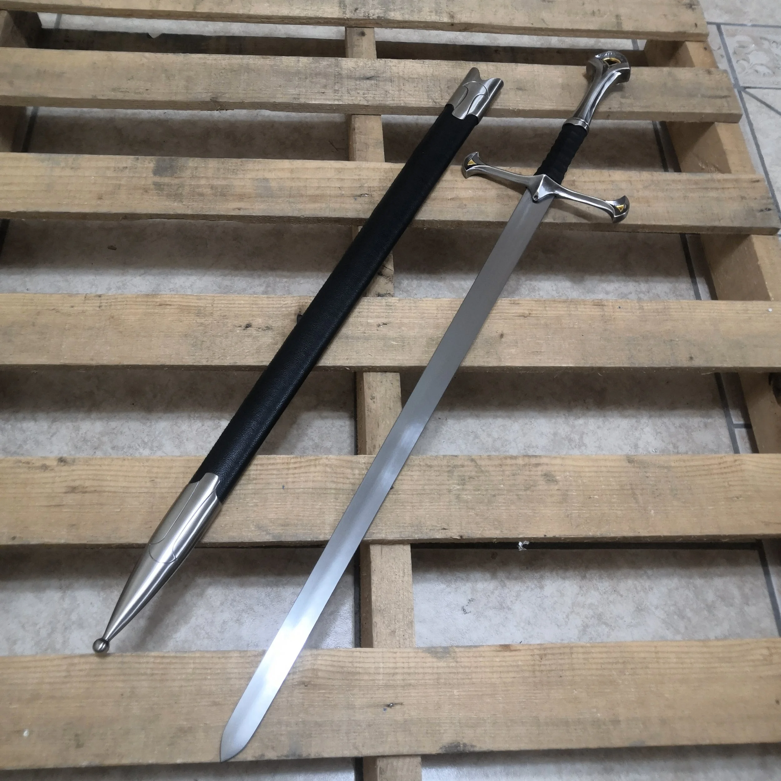 Set Katana Tanto Wakizashi Monte Fuji Acero Inox Exhibidor — Armaduras ...