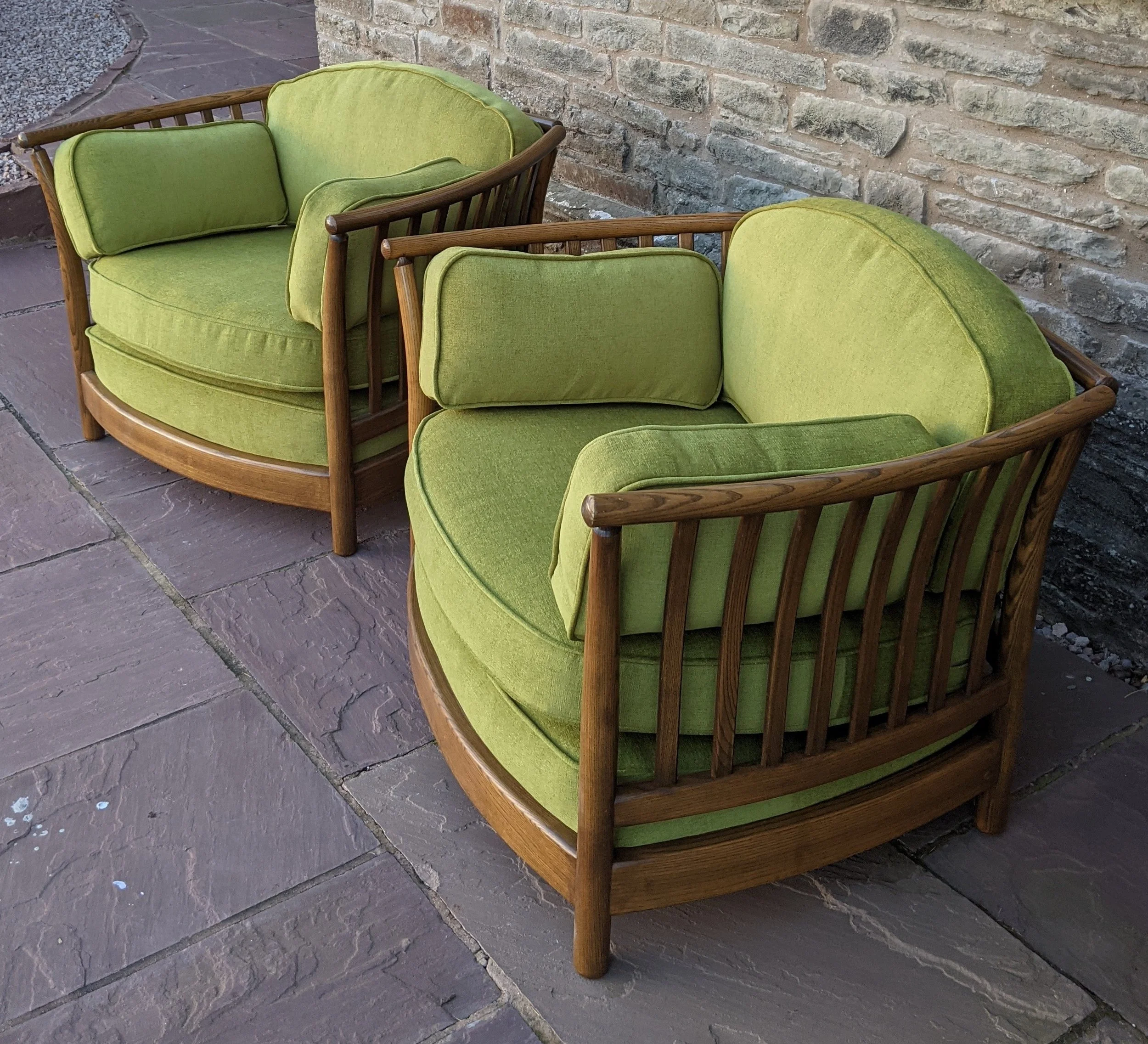 Sold, Ercol Renaissance Low Back Armchairs — Red Squirrel Interiors