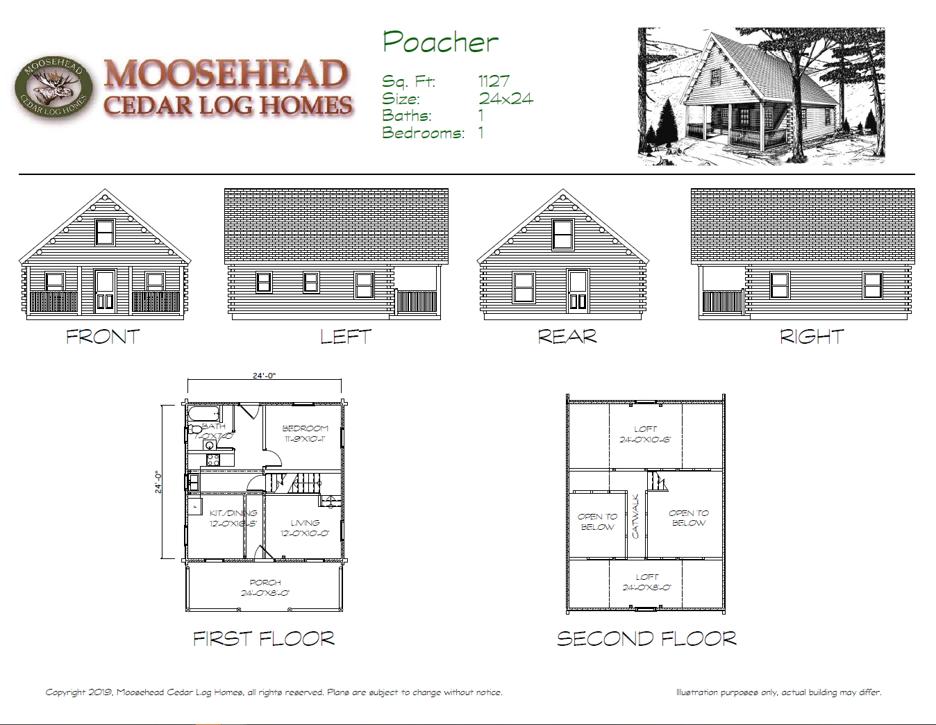 Poacher Cabin / Log Home — Moosehead Cedar Log Homes