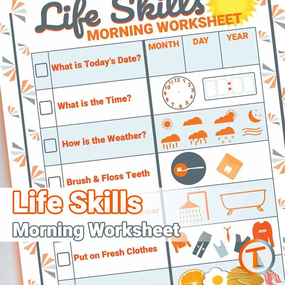 Life Skills Morning Worksheet — Tilton's Therapy