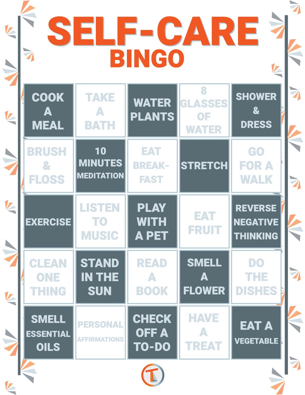 Self-Care Bingo — Tilton's Therapy