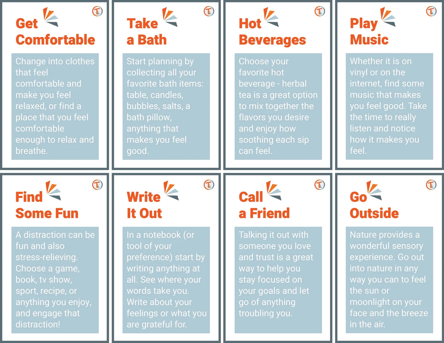 Self-Soothing Cards — Tilton's Therapy