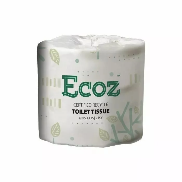 Ecoz 2-ply 400 Sheet Toilet Tissue - Carton of 48 Individually Wrapped Toilet Paper Rolls — MGE ...