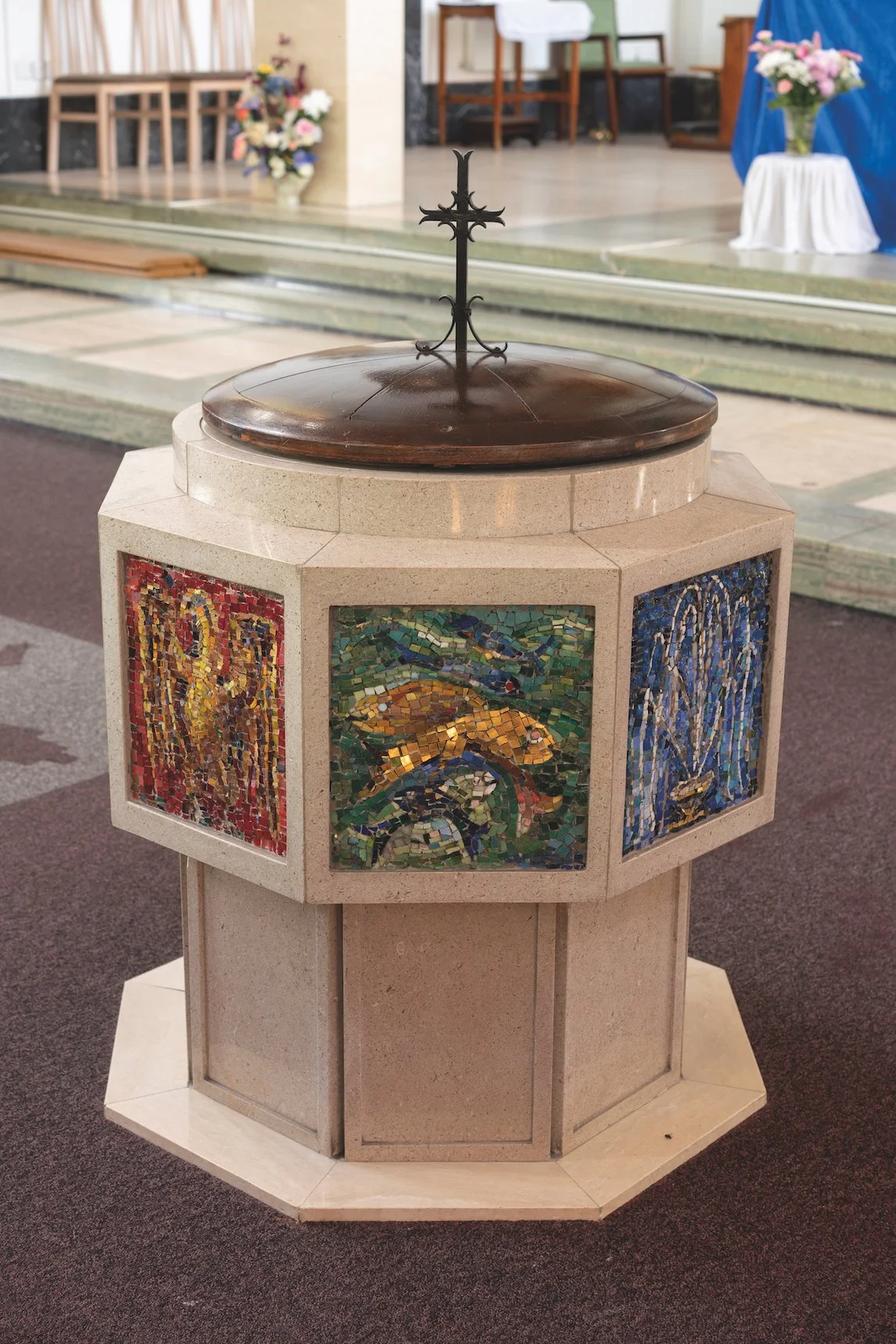 George Mayer-Marton: Mosaic of St Clare and font — Art + Christianity