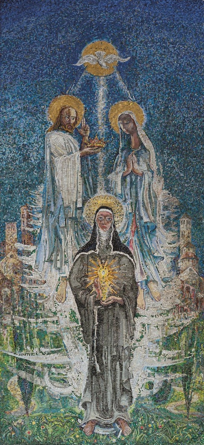 George Mayer-Marton: Mosaic of St Clare and font — Art + Christianity