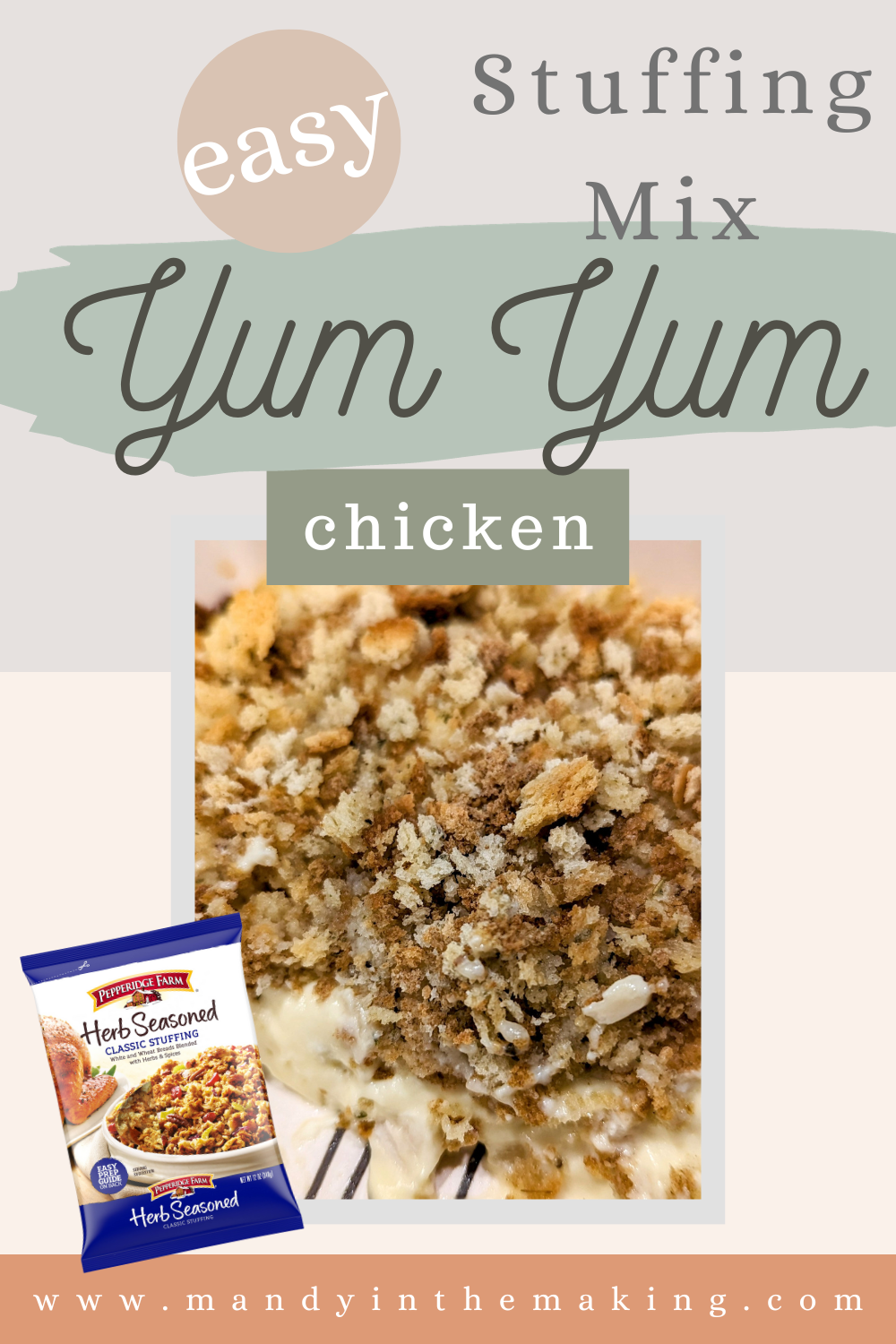 Yum Yum Chicken (Stuffing Mix recipe) — Mandy in the Making | Meals ...
