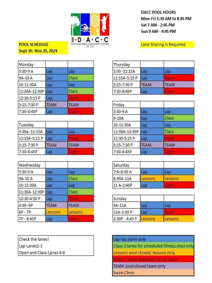 Pool Schedule — Danville Area Community Center