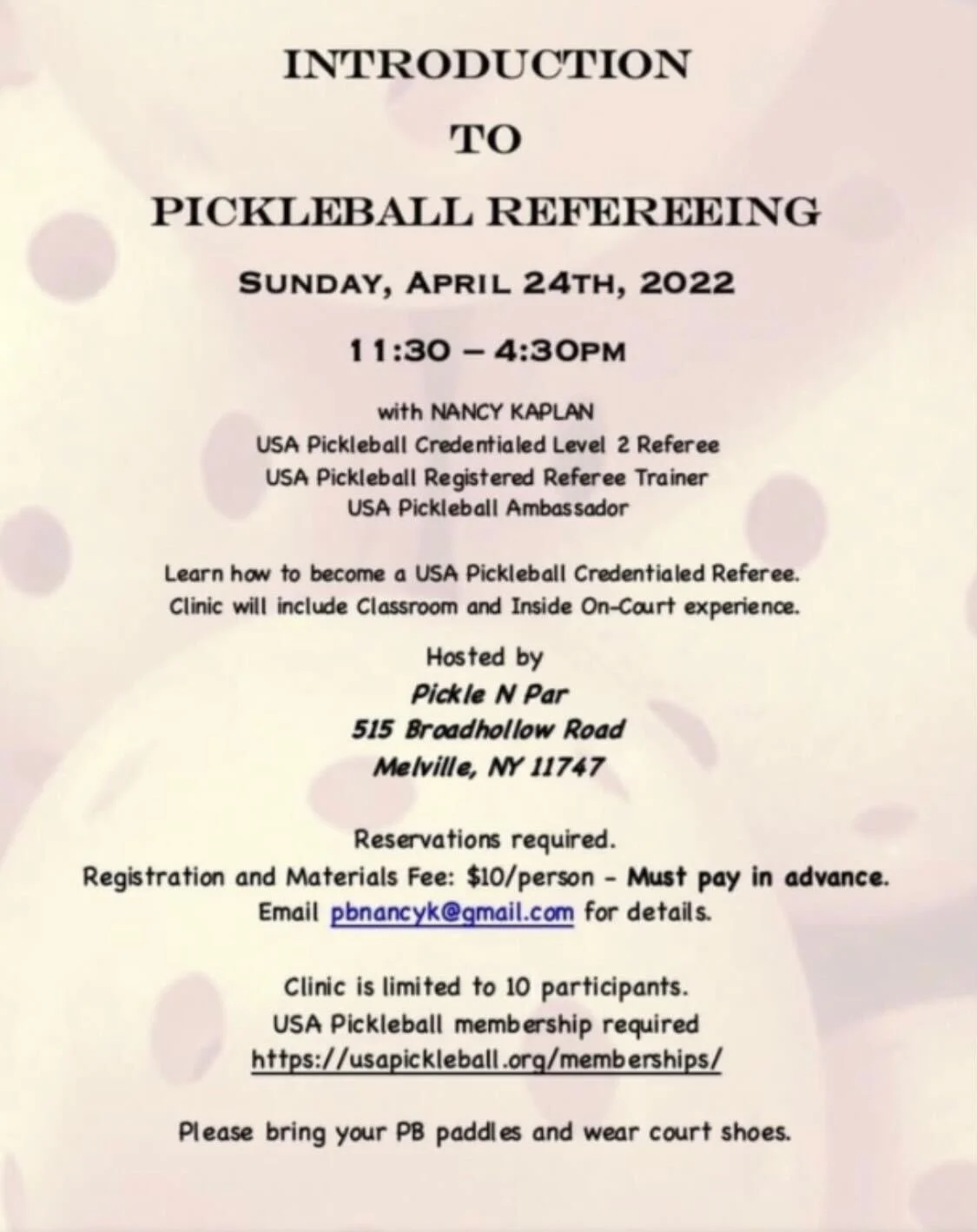 Events — NYC Pickleball