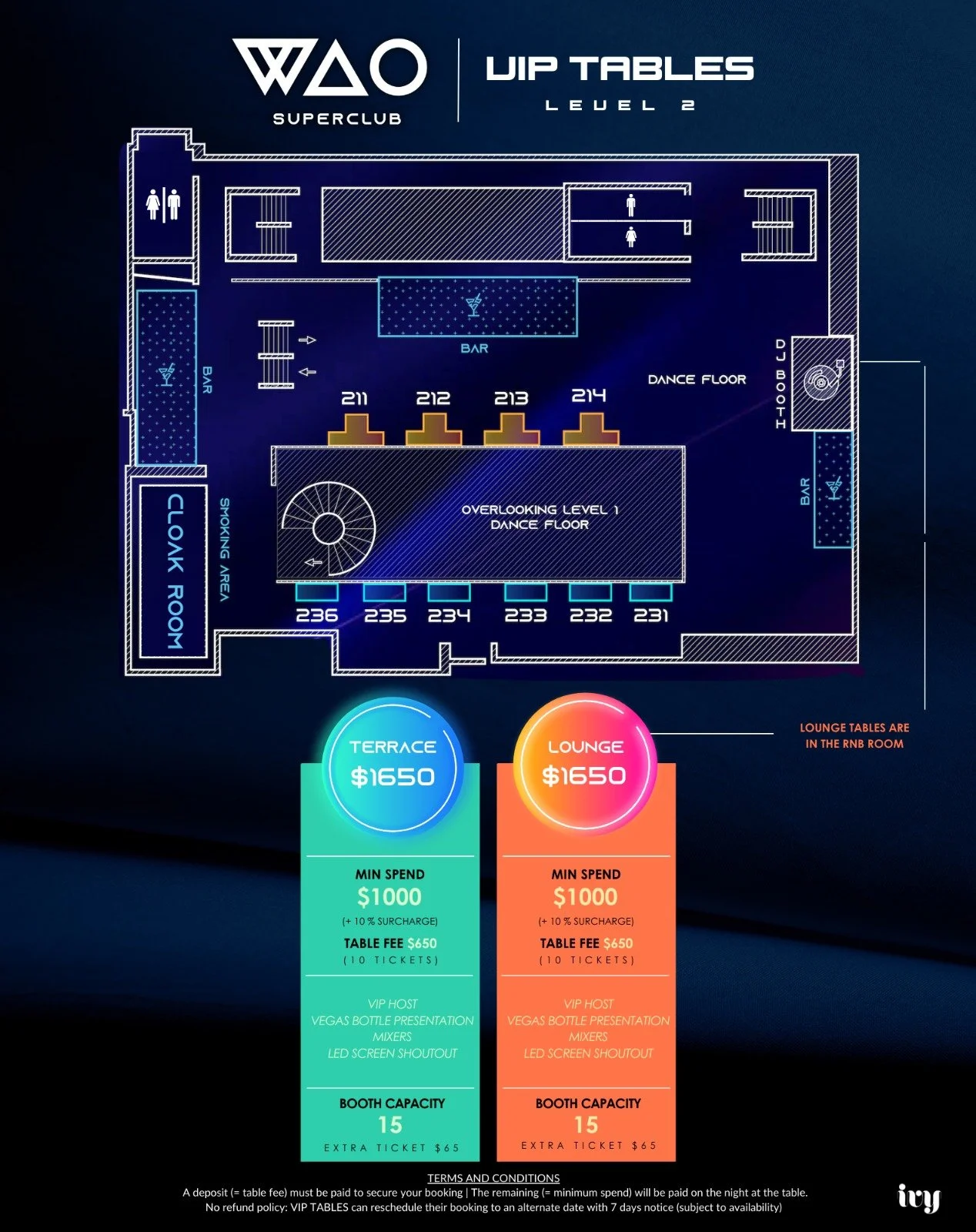 VIP Bookings — WAO Superclub