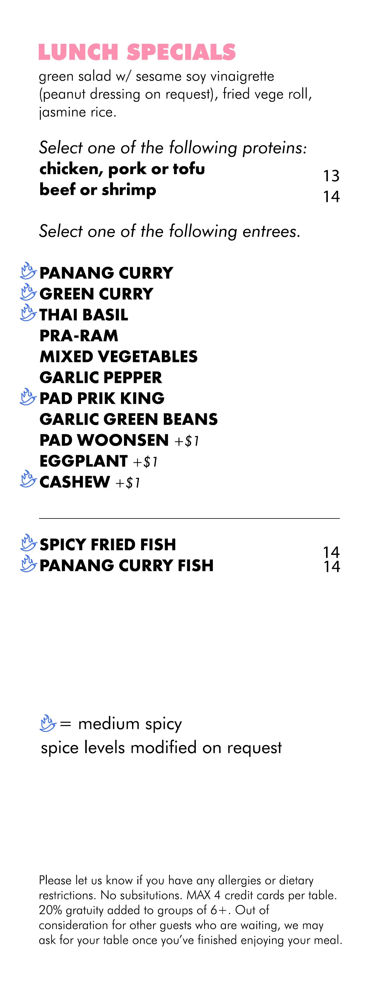 Menu — Your Choice Thai Restaurant