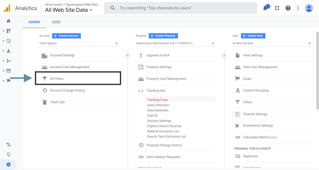 Squarespace Google Analytics: How to Exclude Your Own Visits